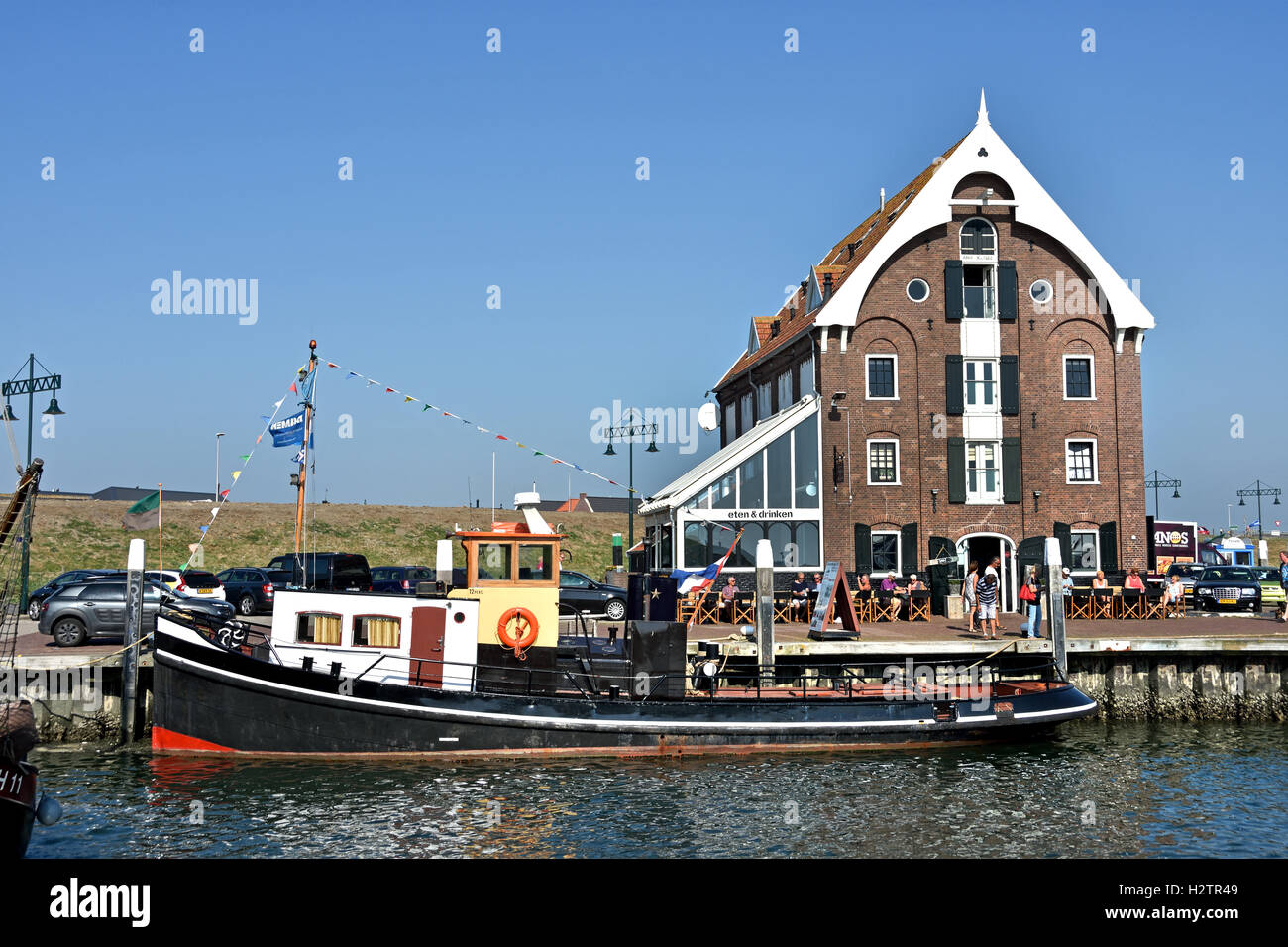 Texel Netherlands boat Oudeschild port harbor boat Wadden Sea Waddenzee ...