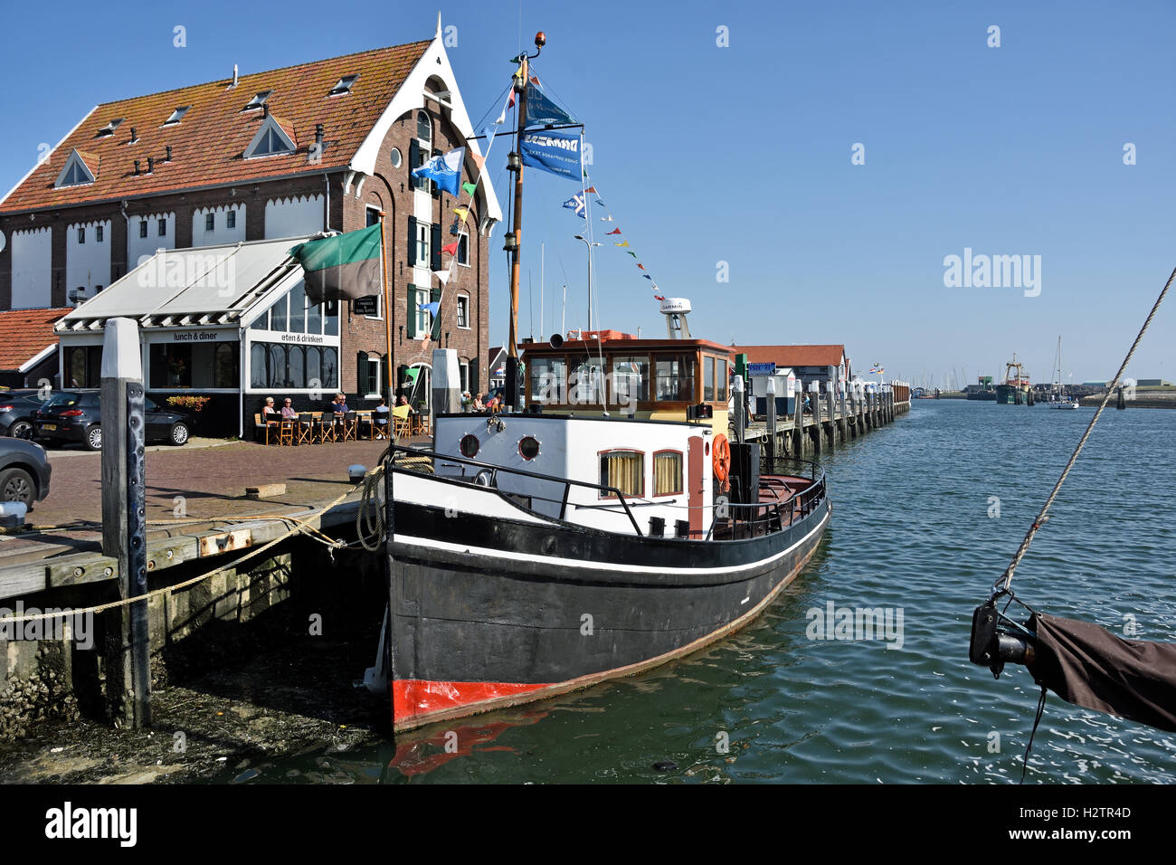 Texel Netherlands boat Oudeschild port harbor boat Wadden Sea Waddenzee ...