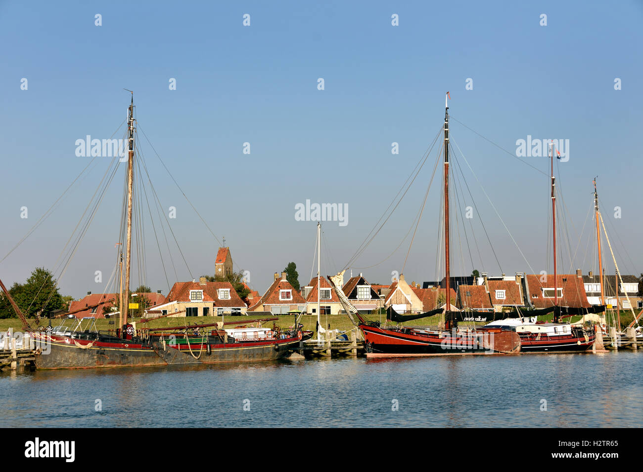 Texel Netherlands boat Oudeschild port harbor boat Wadden Sea Waddenzee ...