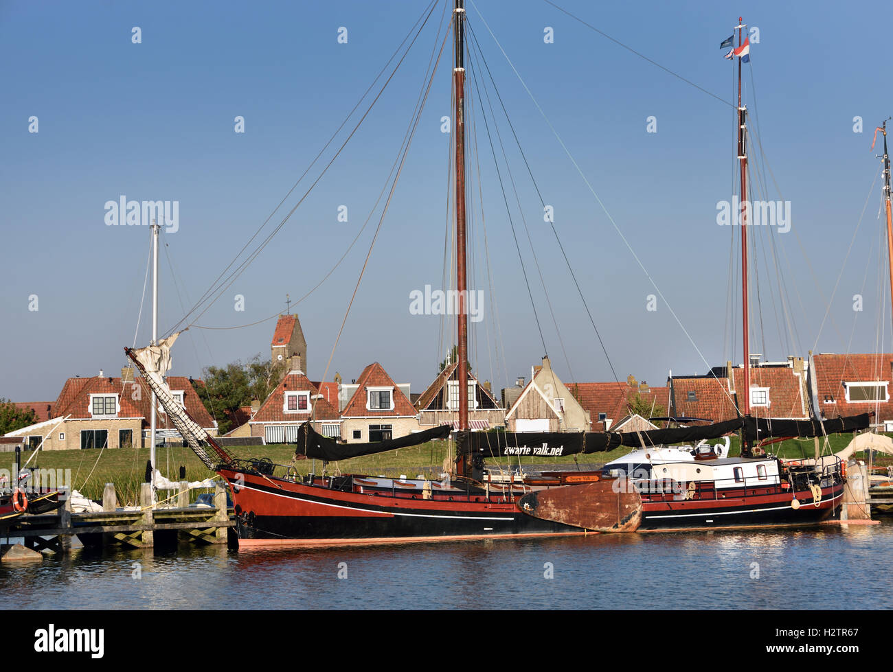 Texel Netherlands boat Oudeschild port harbor boat Wadden Sea Waddenzee ...