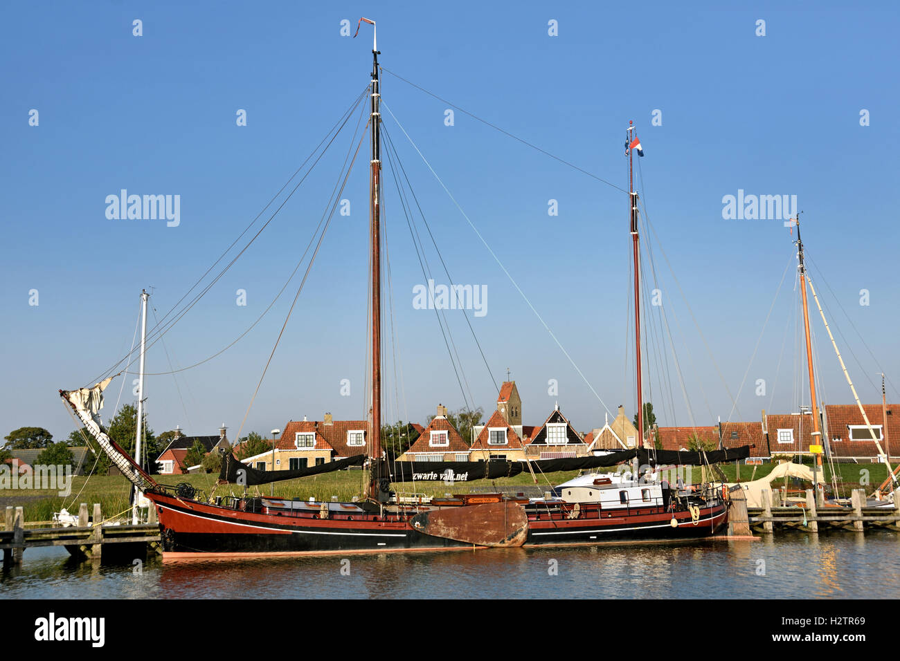 Texel Netherlands boat Oudeschild port harbor boat Wadden Sea Waddenzee ...