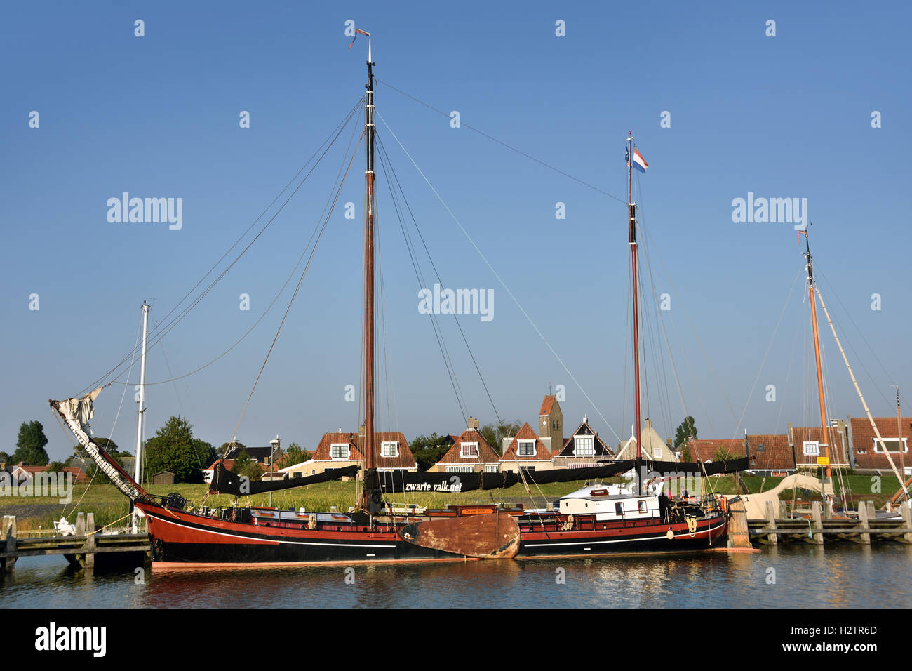 Texel Netherlands boat Oudeschild port harbor boat Wadden Sea Waddenzee ...