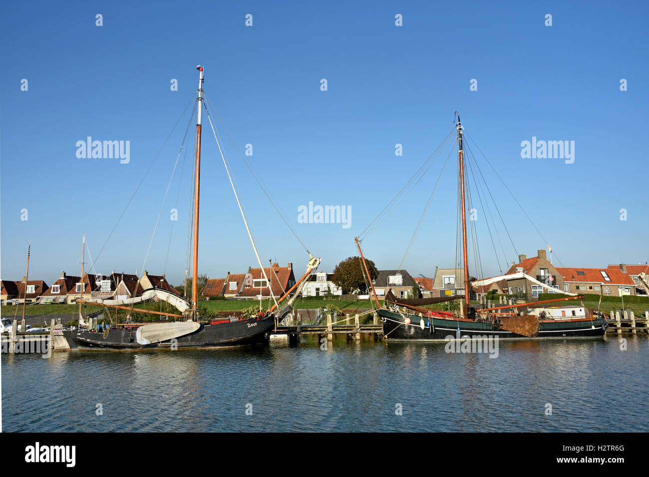 Texel Netherlands boat Oudeschild port harbor boat Wadden Sea Waddenzee ...