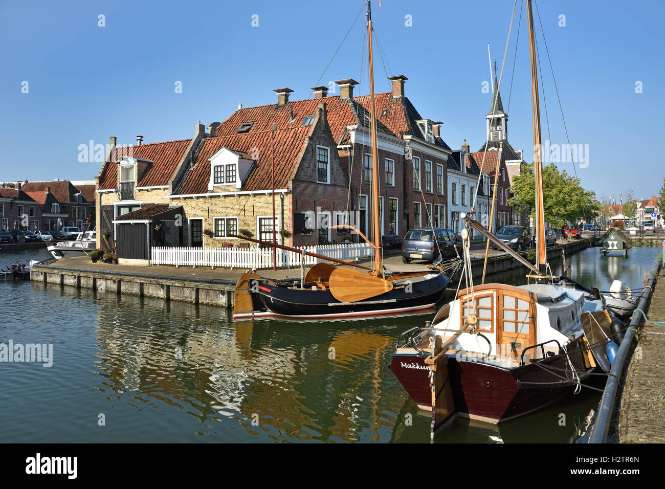 Texel Netherlands boat Oudeschild port harbor boat Wadden Sea Waddenzee ...