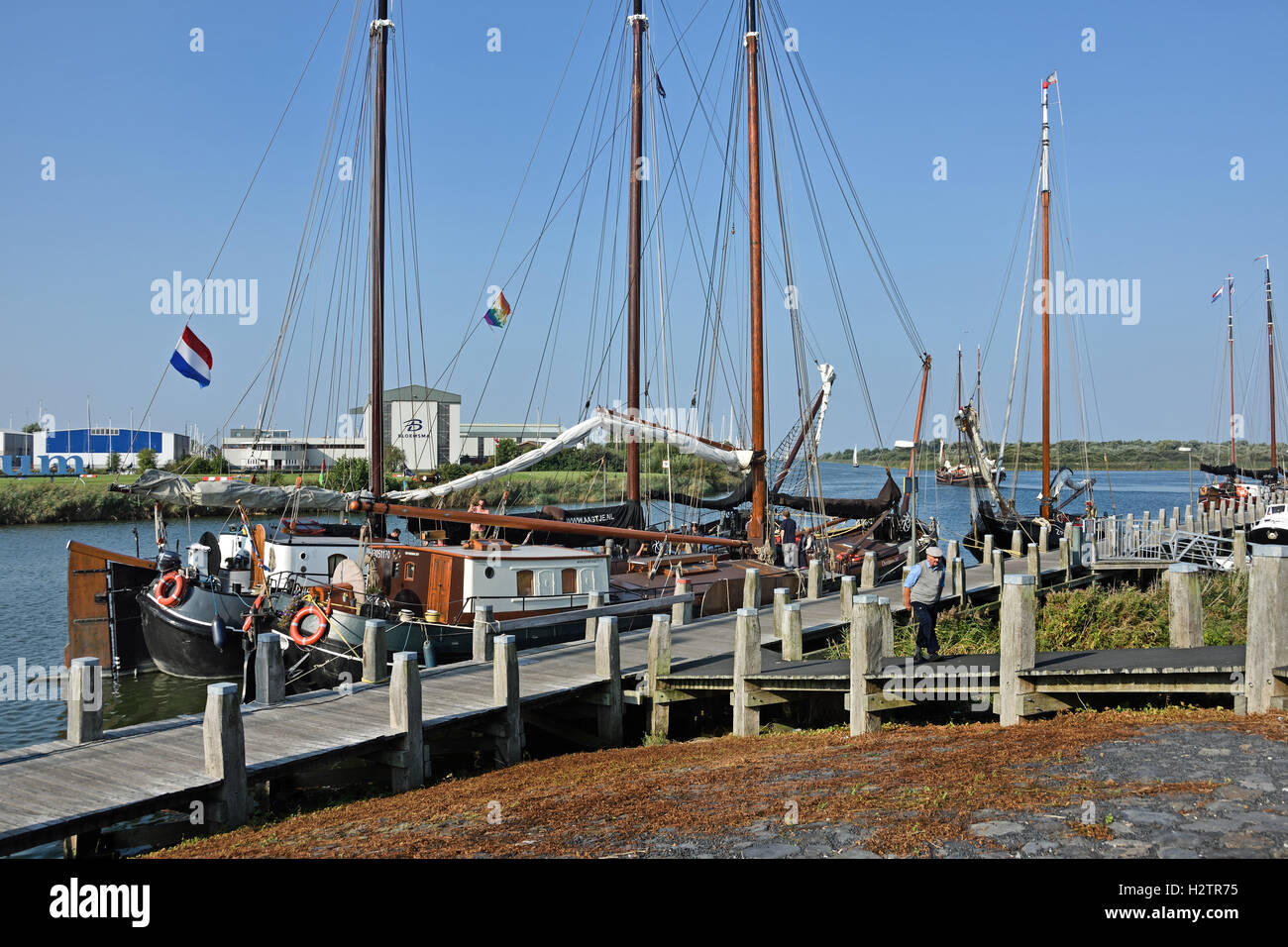 Texel Netherlands boat Oudeschild port harbor boat Wadden Sea Waddenzee ...