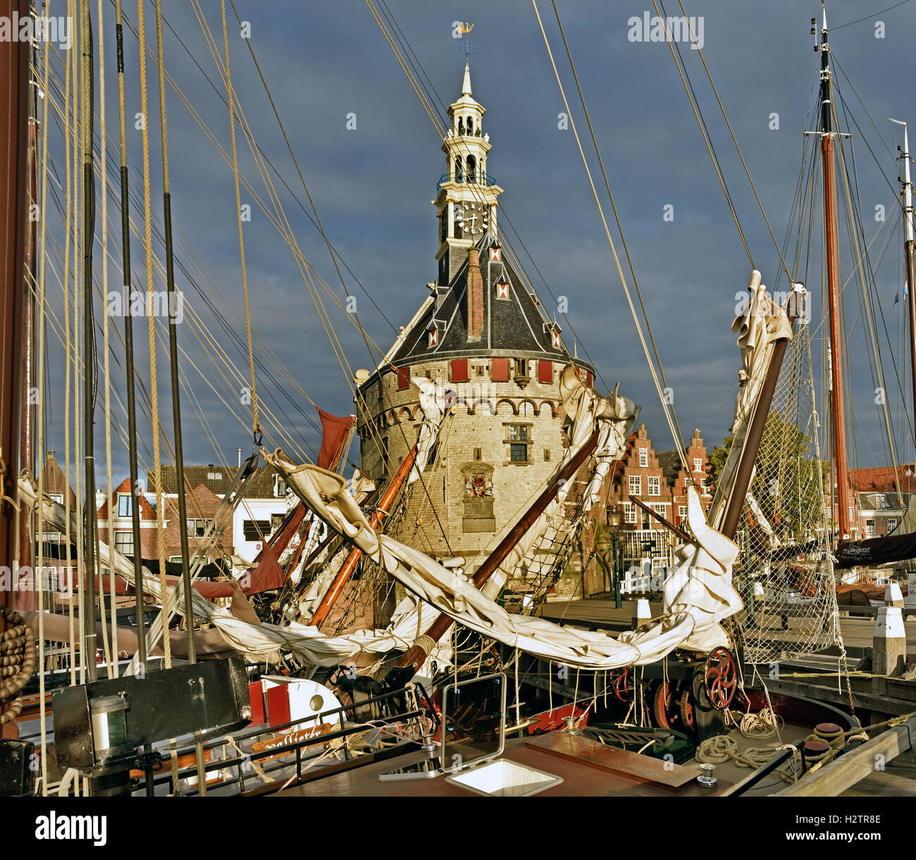 Old Harbor Port Hoorn ( Horn ) Main Tower 1532 Netherlands Stock Photo ...