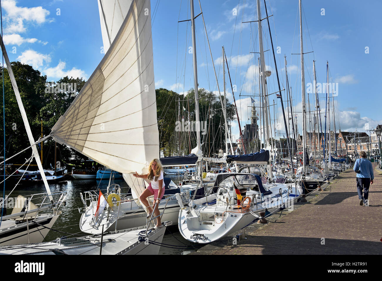 Old Harbor Port Hoorn Netherlands sailing boat ship Stock Photo - Alamy
