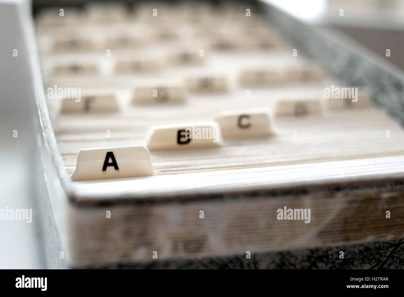 Closeup of index cards for business school or home organization ...