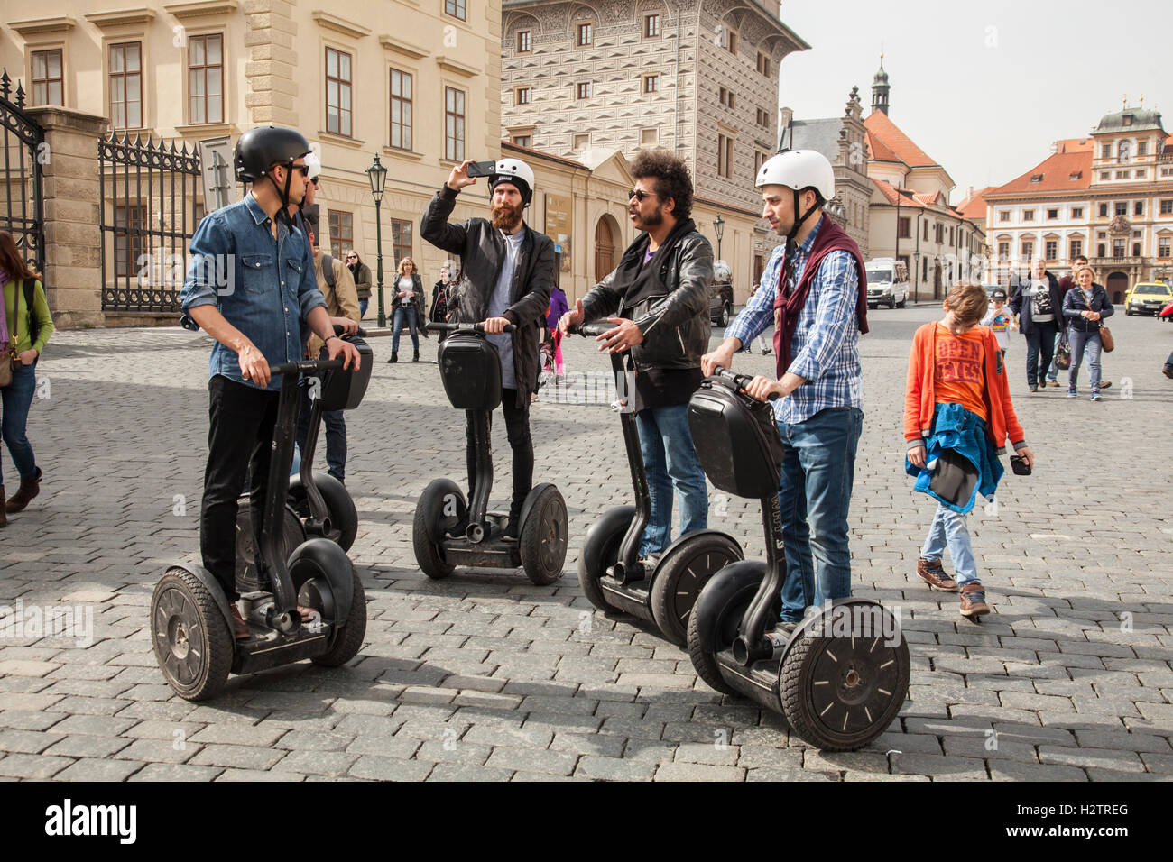 Segways riders at Prague Castle.Segways were Invented by Dean Karmen at ...