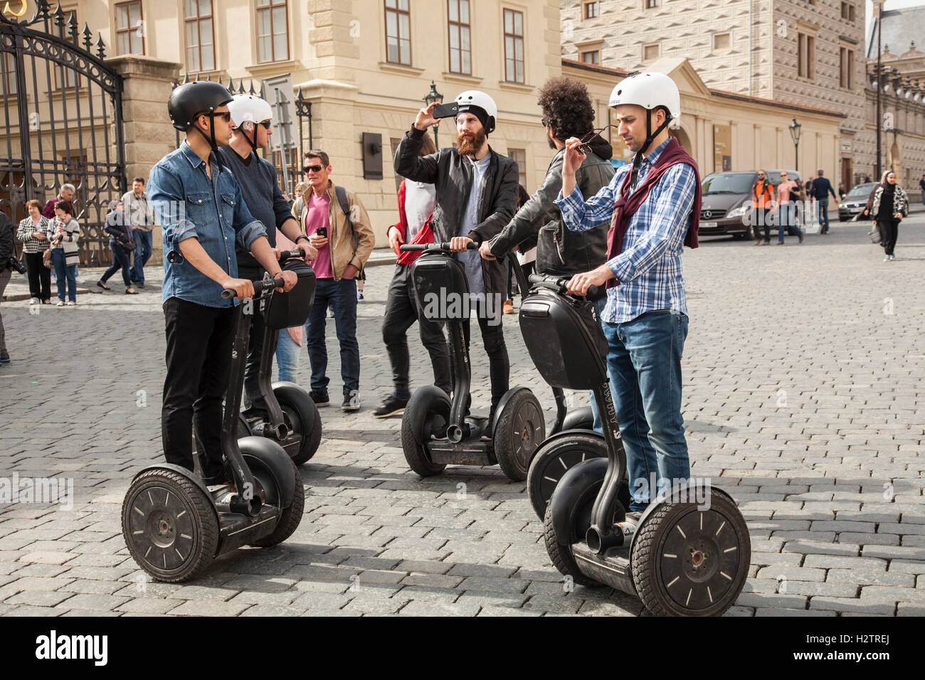 Segways riders at Prague Castle.Segways were Invented by Dean Karmen at ...