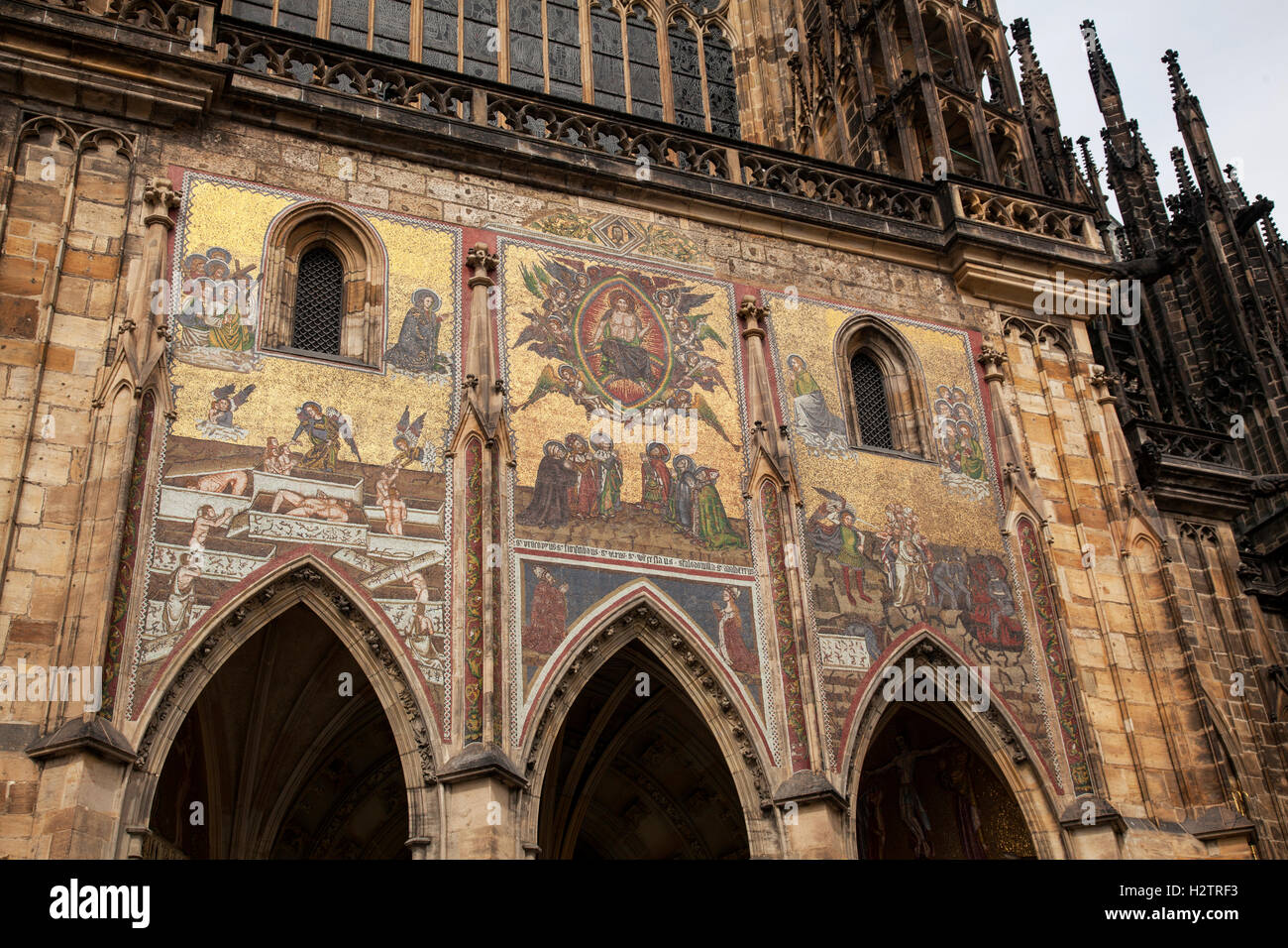 Golden Gate of St. Vitus Cathedral in Prague Castle grounds Stock Photo ...
