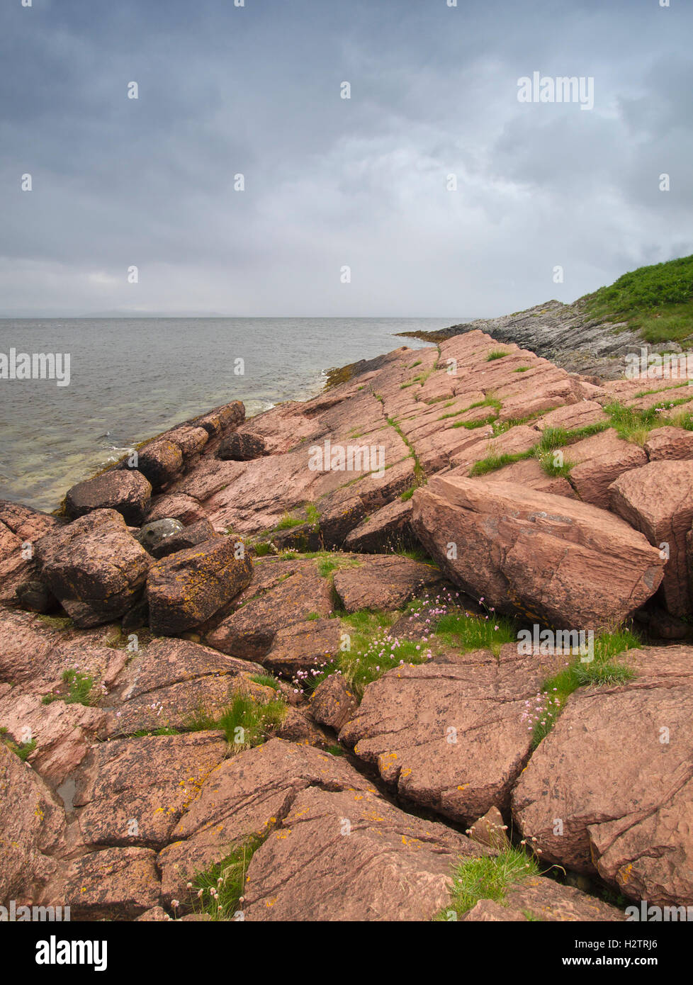 Rock formation near the Cock of Arran, Lochranza, Isle of Arran, N ...