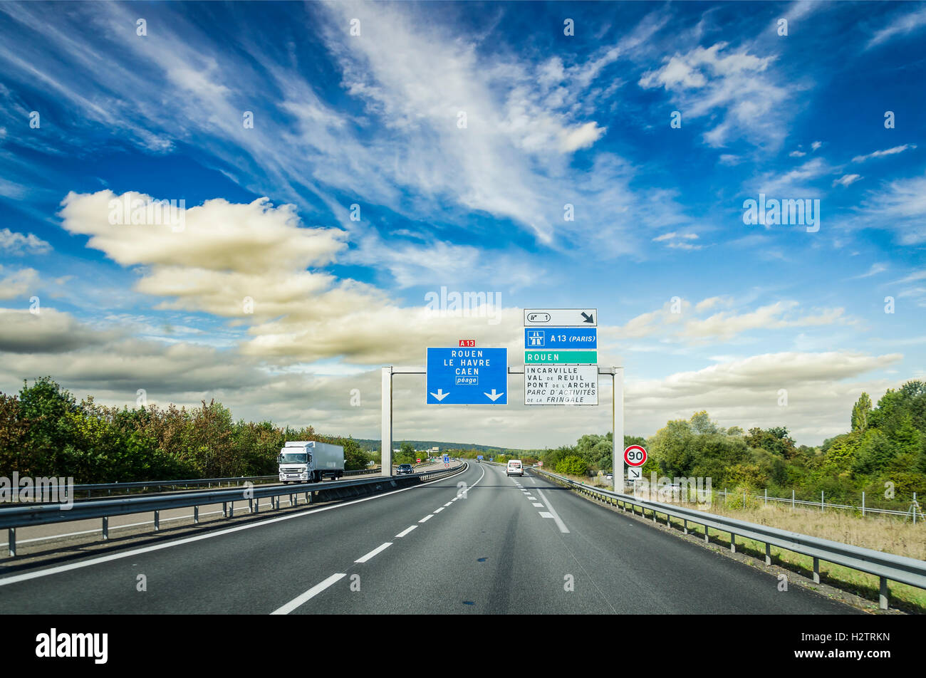 Motorway in france hi-res stock photography and images - Alamy
