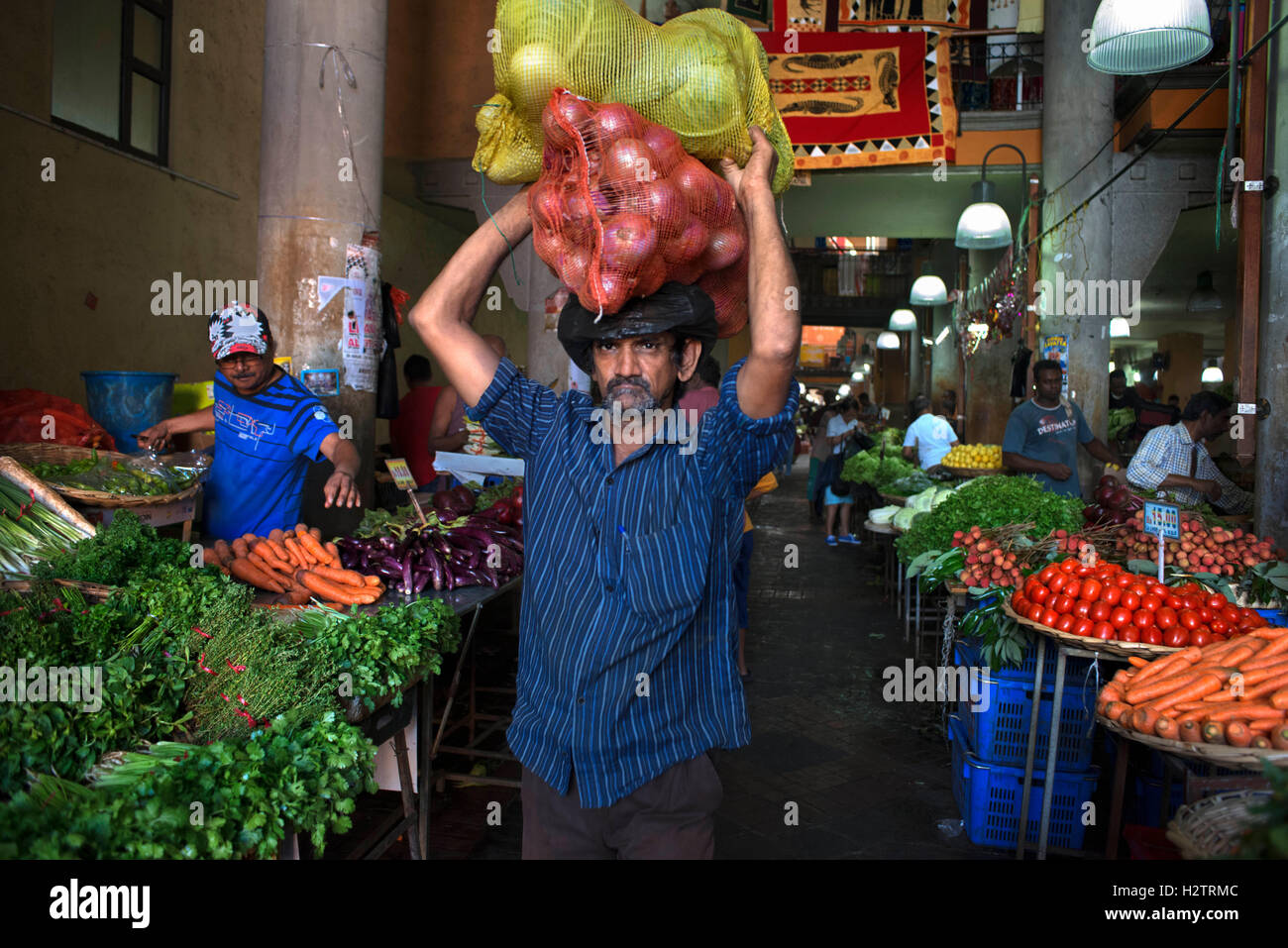 Fruit and Vegetable Market Stalls in Central Market, Port Louis ...