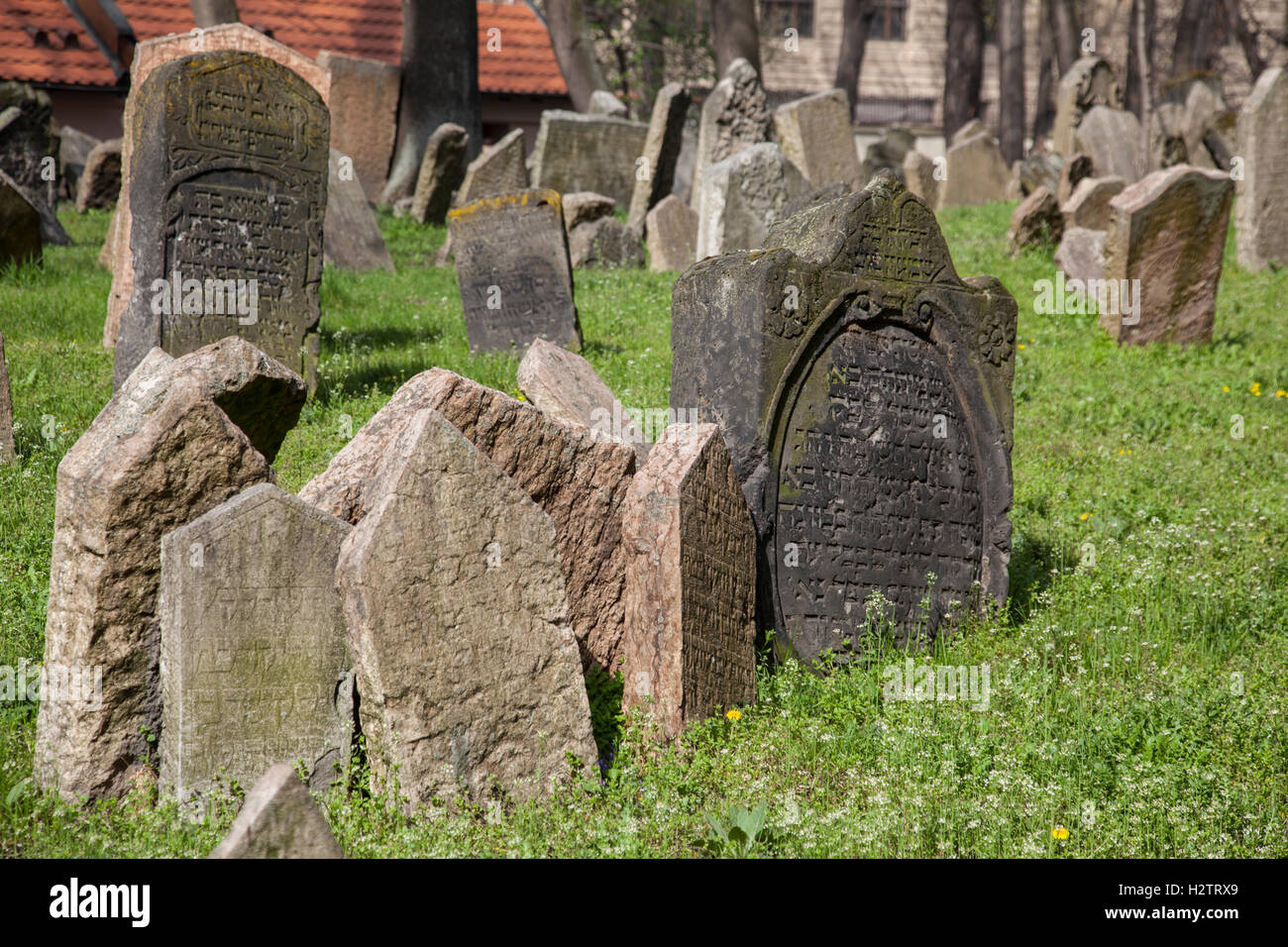 Old Jewish Cemetery graveyard Prague Stock Photo - Alamy