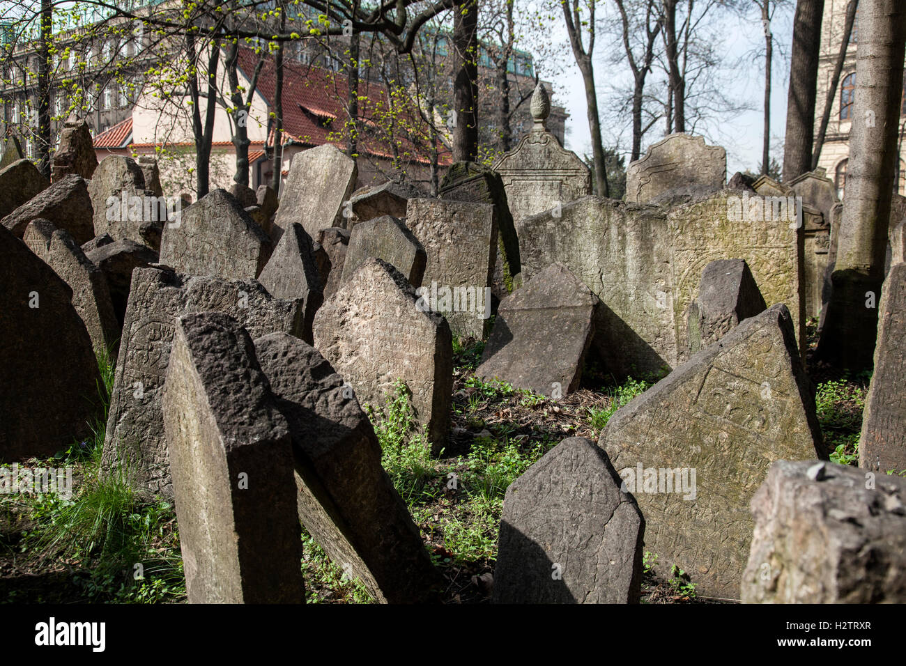 Old Jewish Cemetery graveyard Prague Stock Photo - Alamy