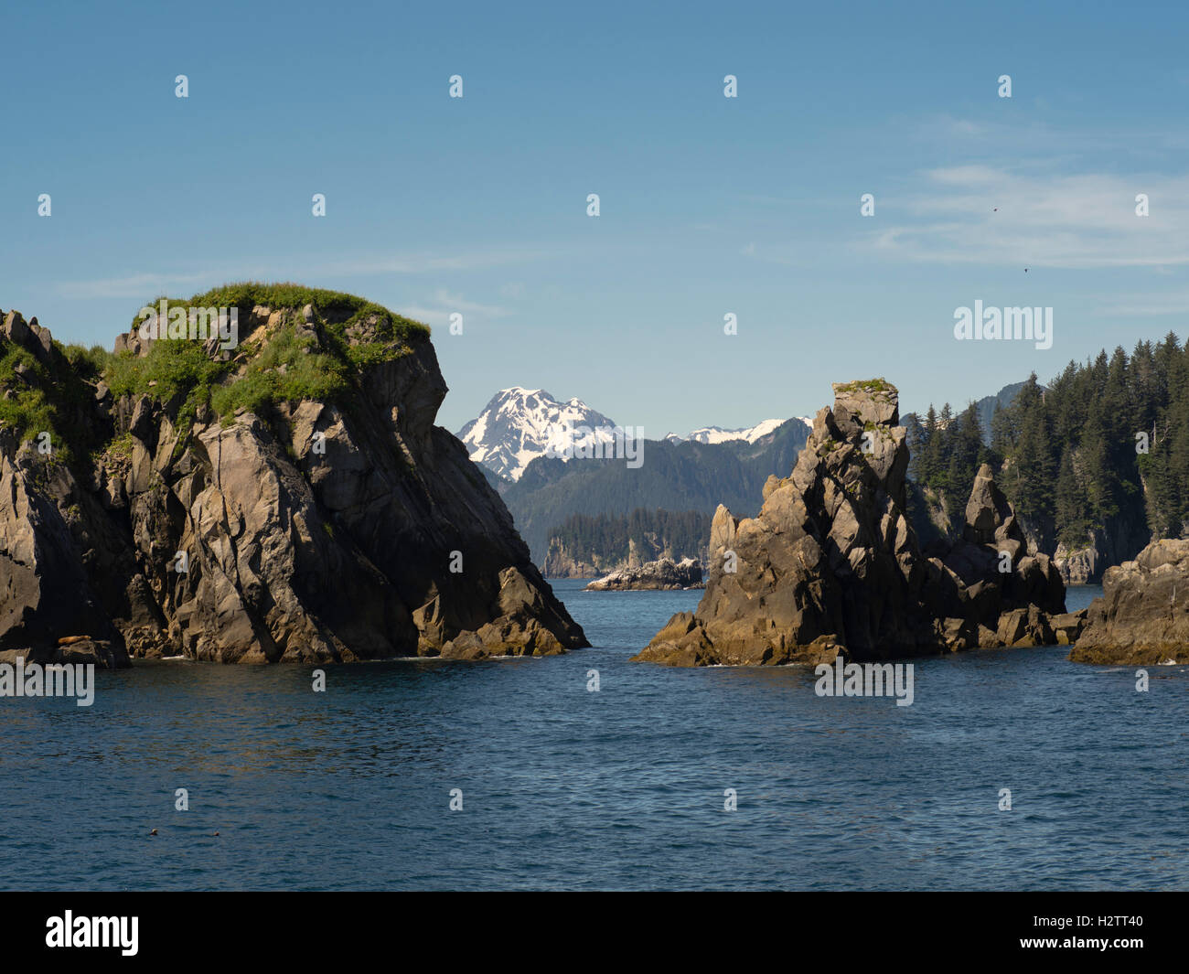 Chiswell islands and mountains, Resurrection Bay, Kenai Fjords National ...