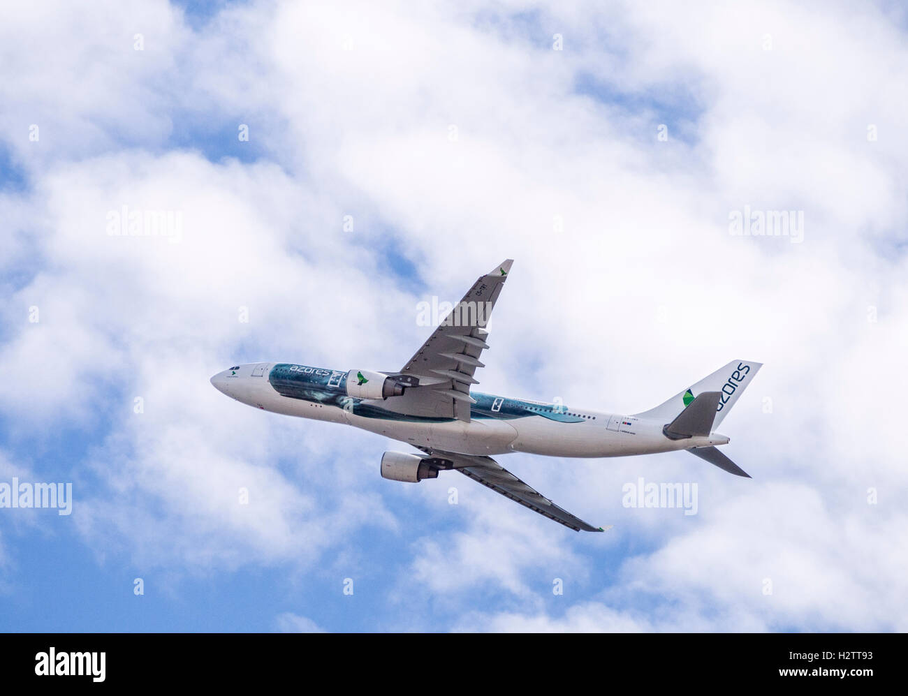 Azores Airlines' first A330 takes off over Ponta Delgada. An Azores ...