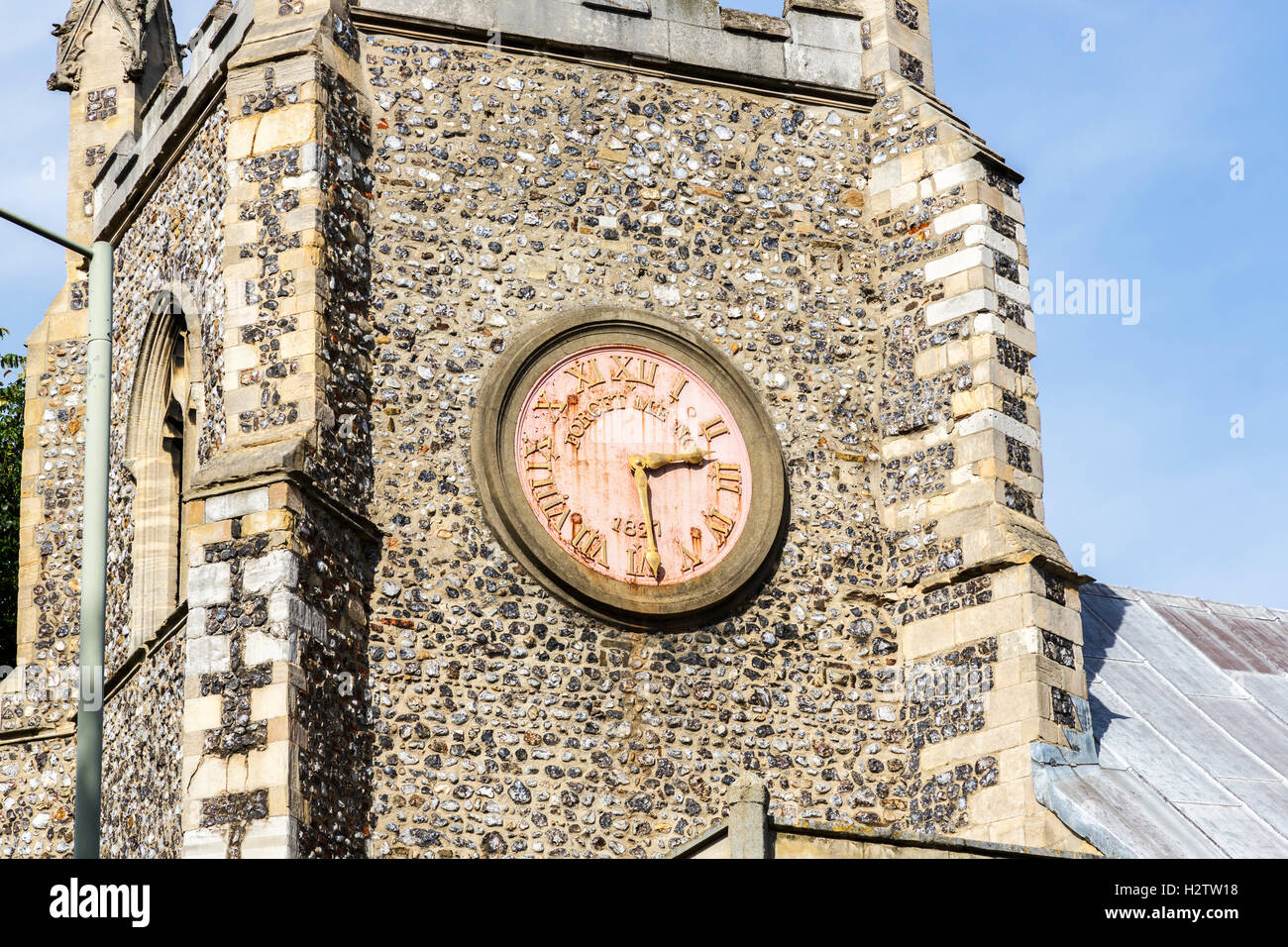 Clock on tower of St Andrew's Church, Norwich, Norfolk, East Anglia ...