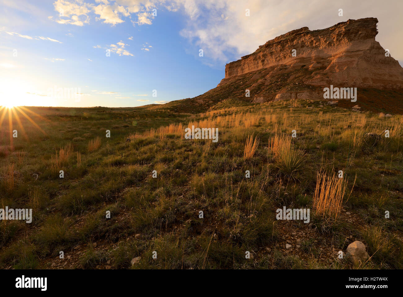 Pawnee Buttes Colorado Arapahoe National Grassland sun burst Stock ...