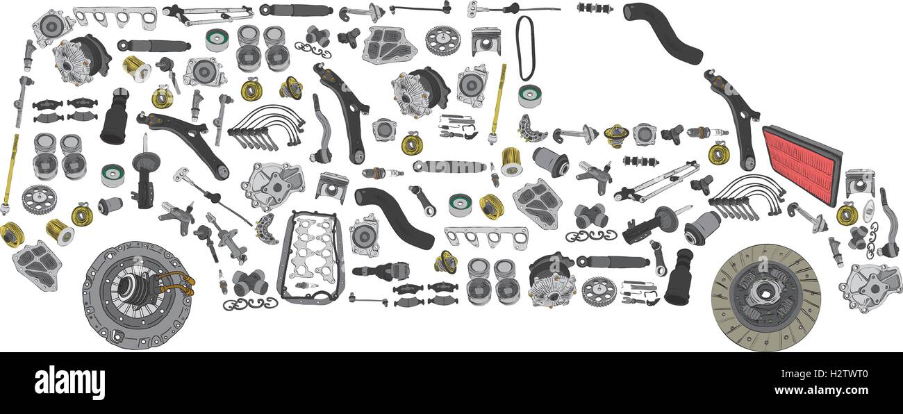 Images bus from new spare parts Stock Vector Image & Art - Alamy