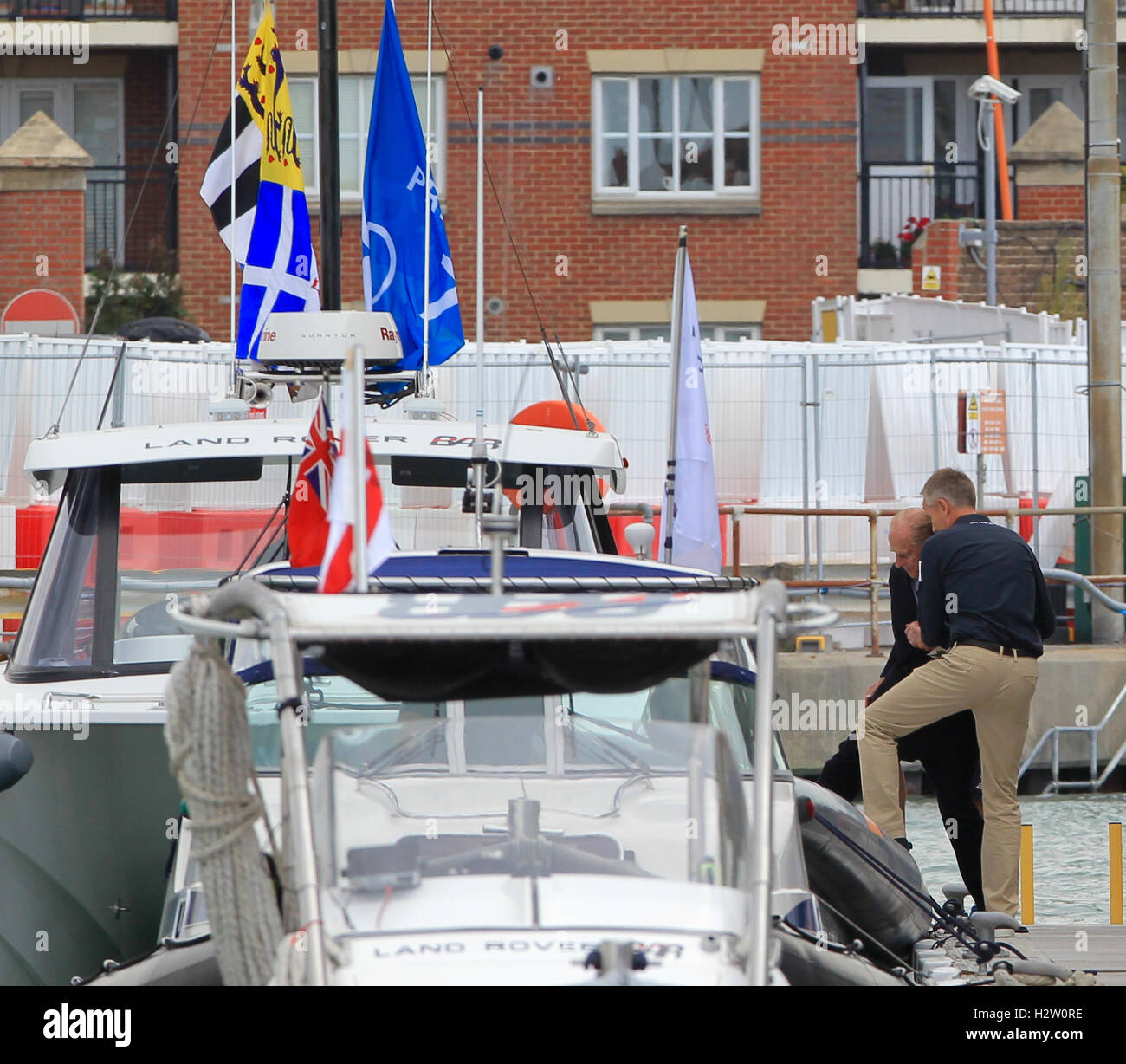 HRH Prince Philip joins a boat flying the Prince Philips standard, it ...