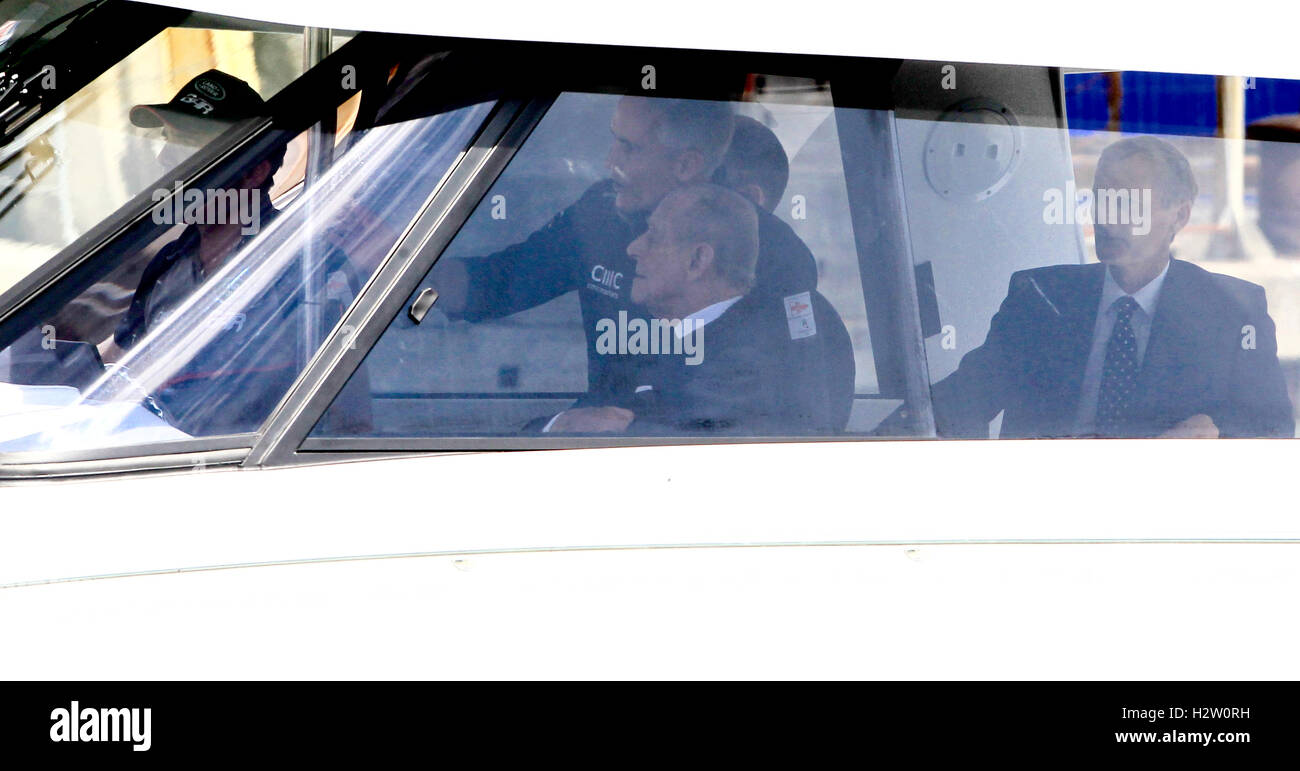HRH Prince Philip joins a boat flying the Prince Philips standard, it ...