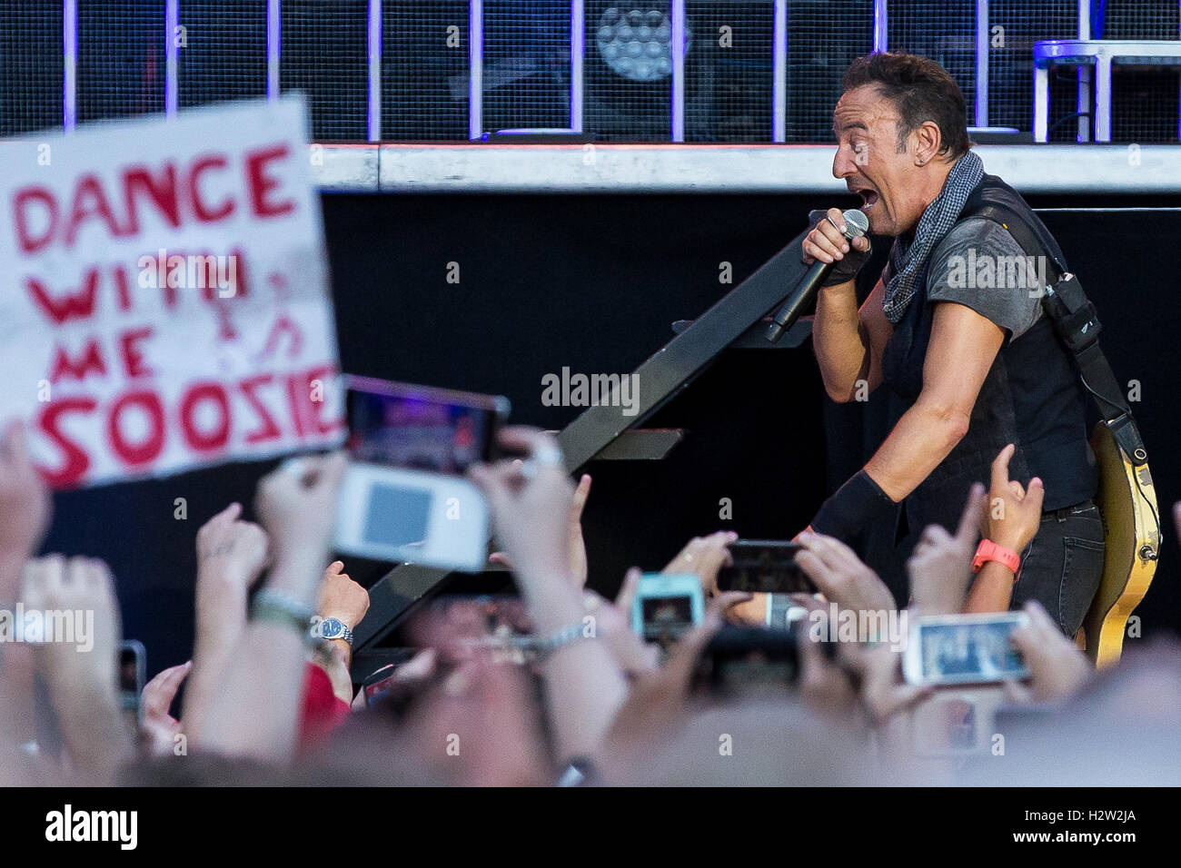 Bruce Springsteen performs at his 3rd show in Gothenburg. Total 190,336 ...