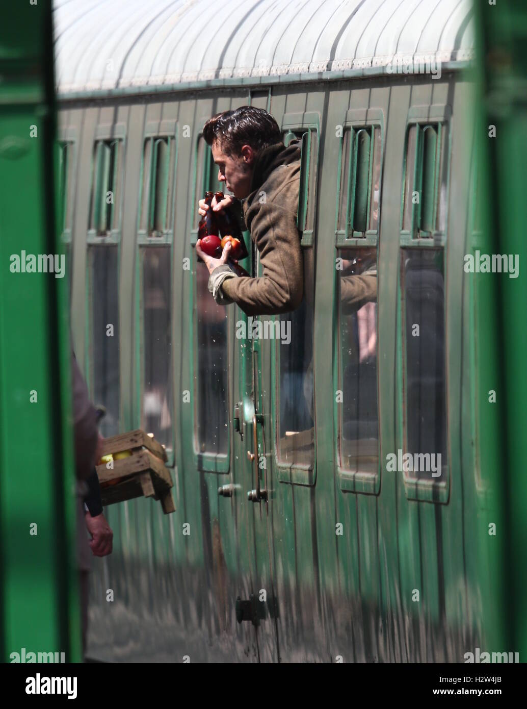 Harry Styles is seen filming scenes on the set of the new Christopher ...