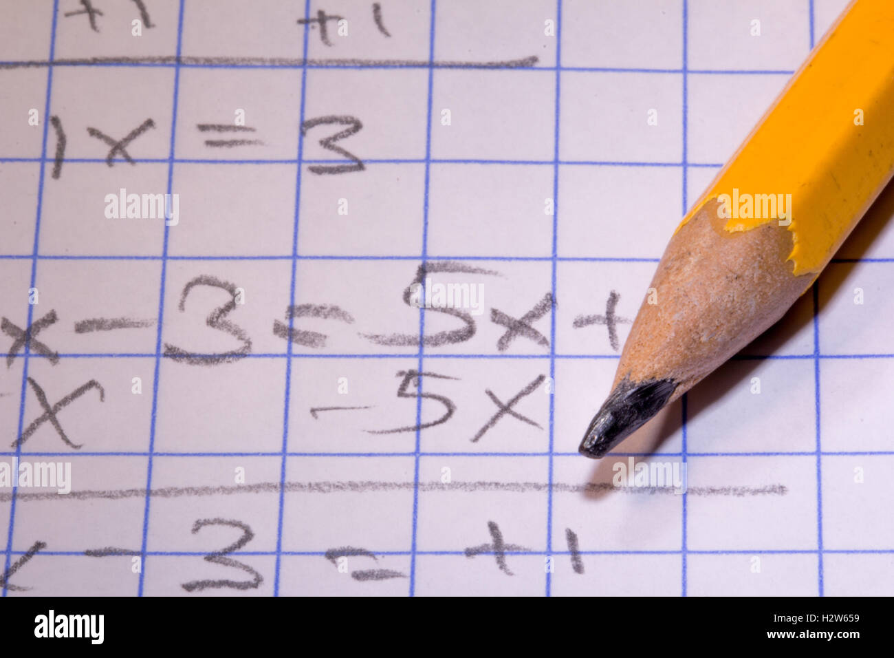 Doing mathematics homework Stock Photo - Alamy