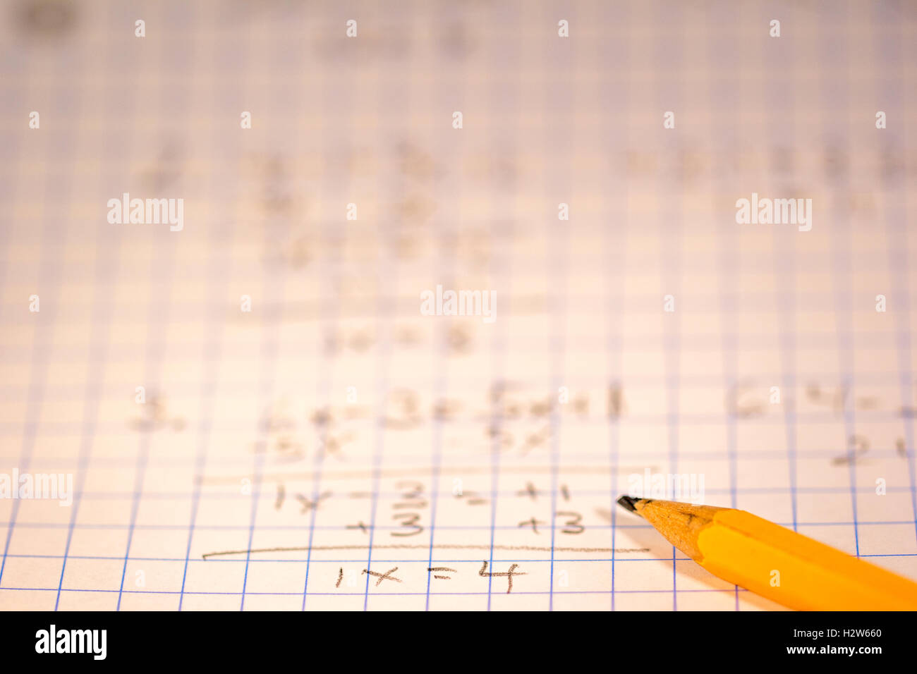 Doing mathematics homework Stock Photo - Alamy