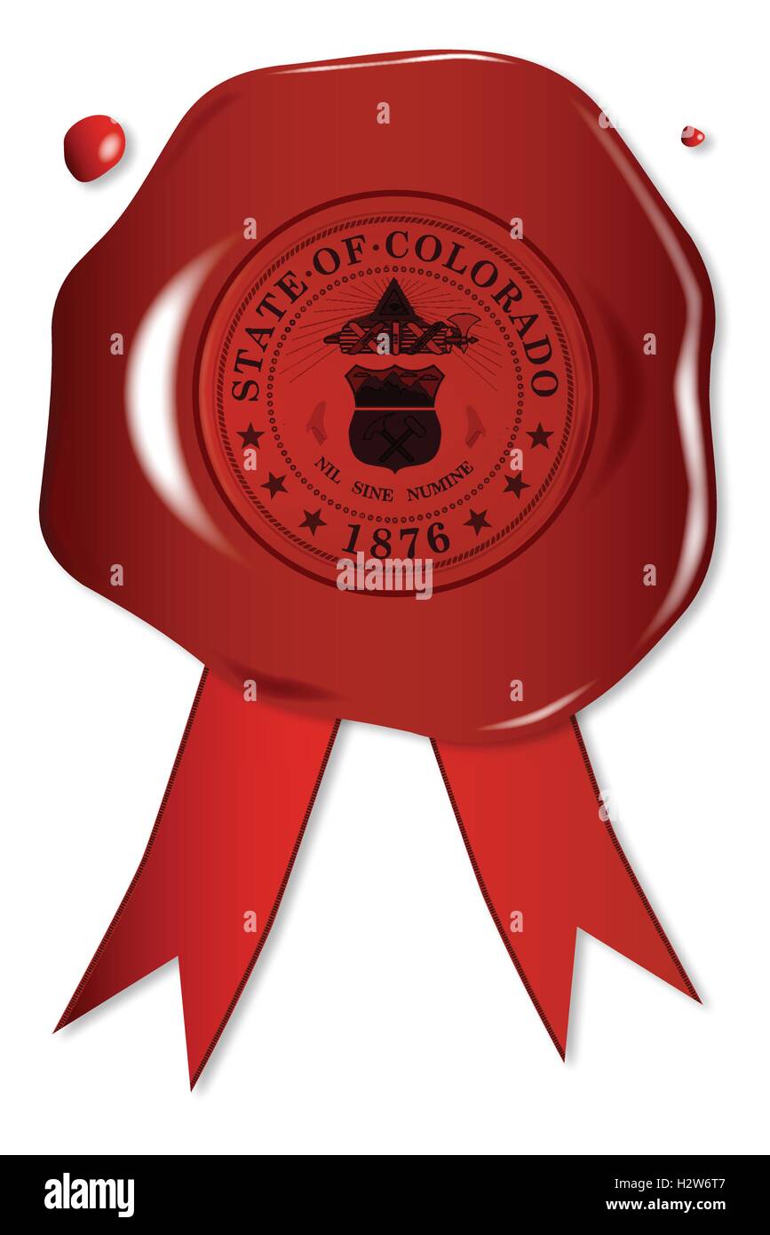 A wax seal with a the state seal of Colorado Stock Vector Image & Art ...