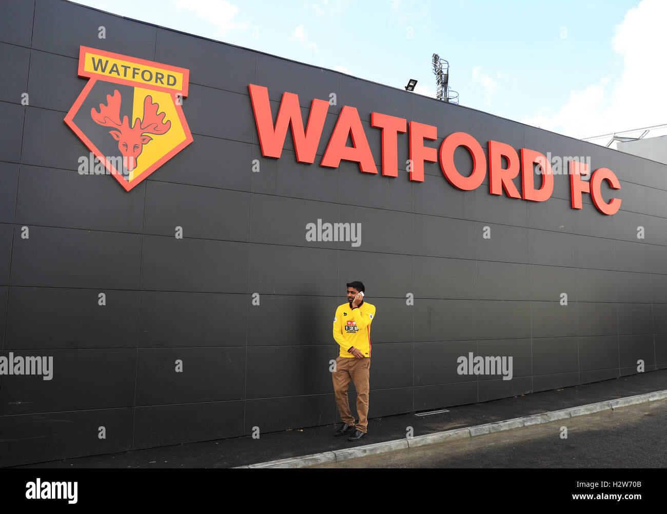 A Watford fan before the Premier League match at Vicarage Road, Watford ...