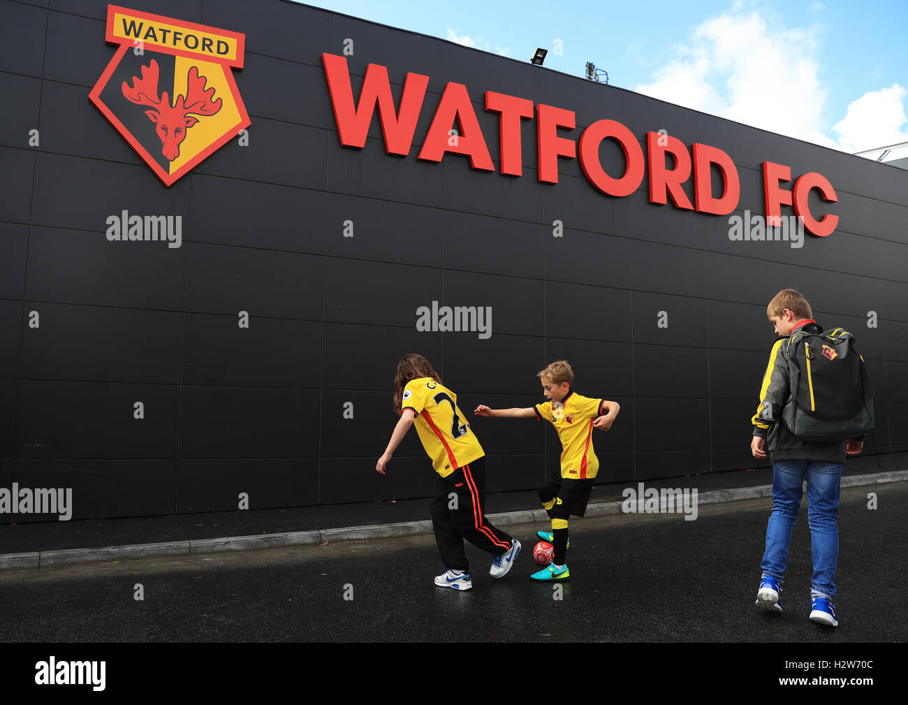 Watford fans before the Premier League match at Vicarage Road, Watford ...