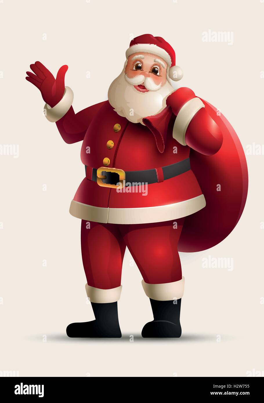 Santa Claus standing and smiling. Christmas vector illustration ...