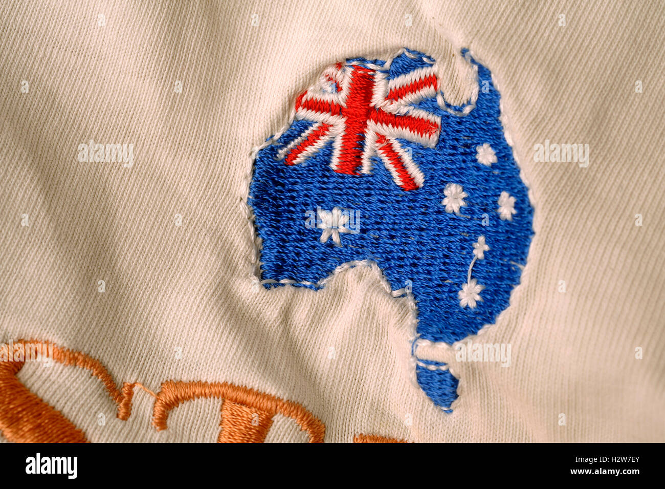 embroidered map of australia Stock Photo - Alamy