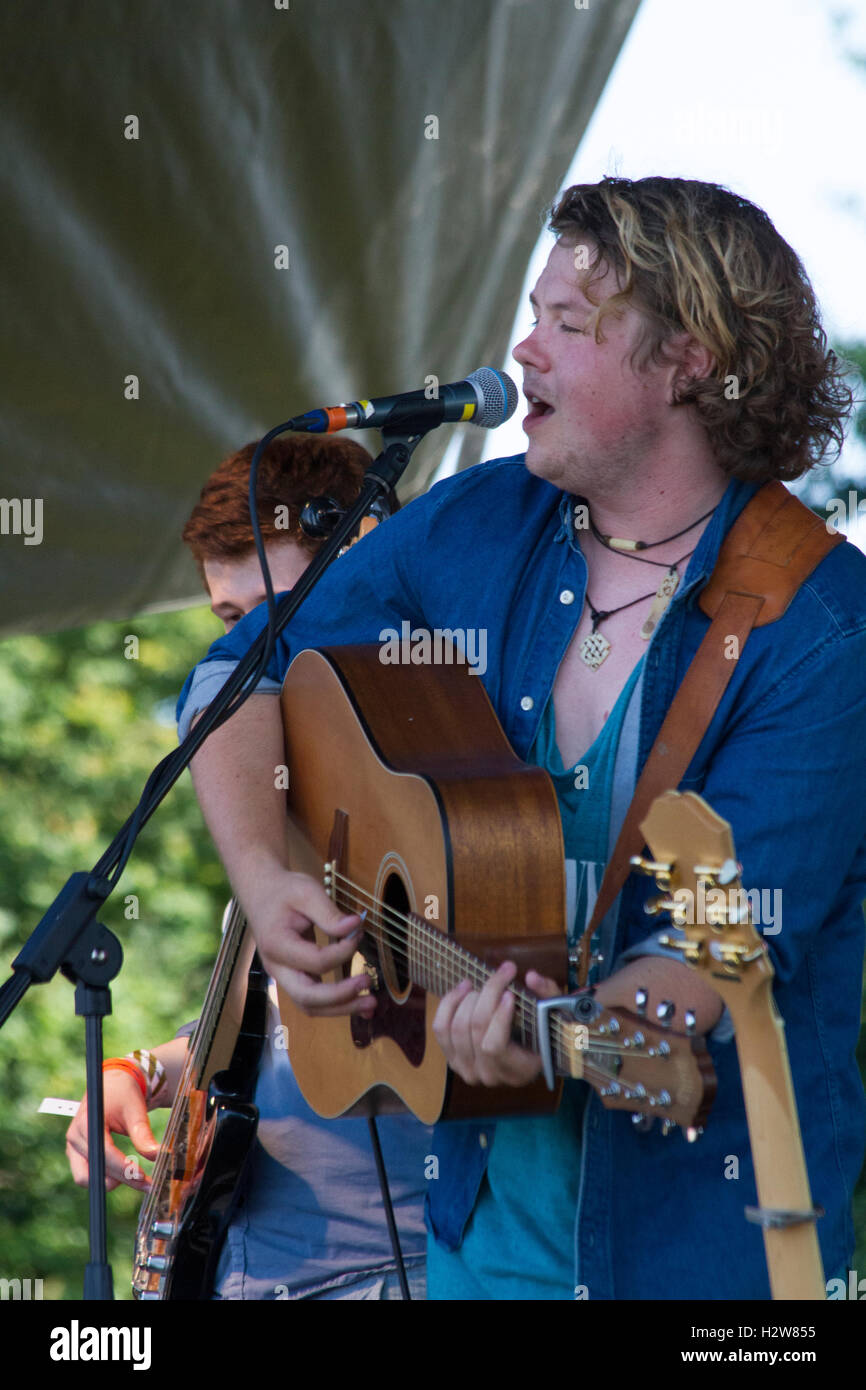 Singer musician Jake Morrell, playing live at the annual Sausage and ...