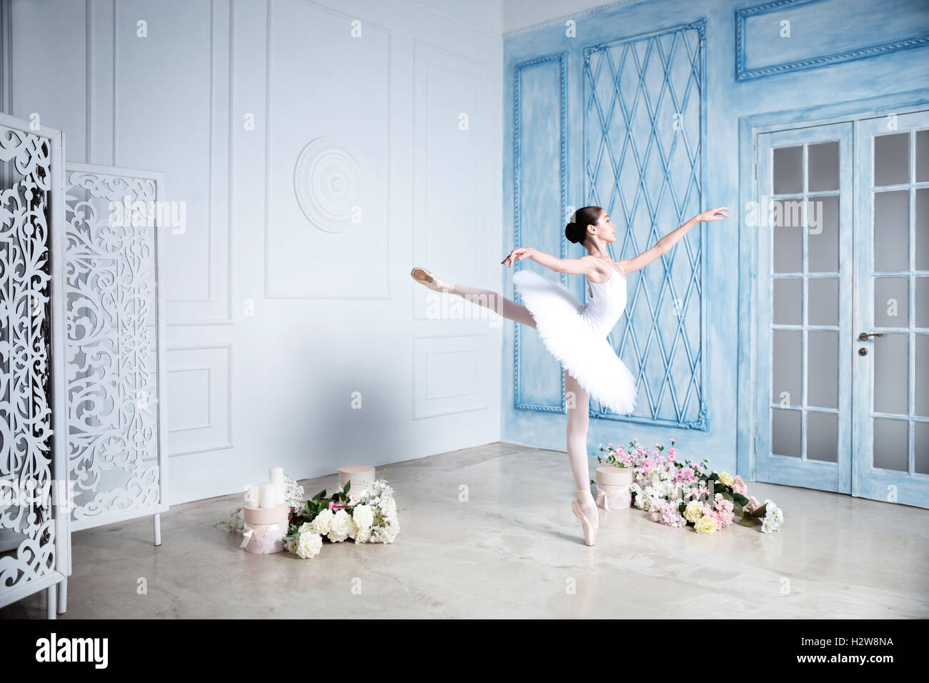 Teenage ballerina in the studio Stock Photo - Alamy