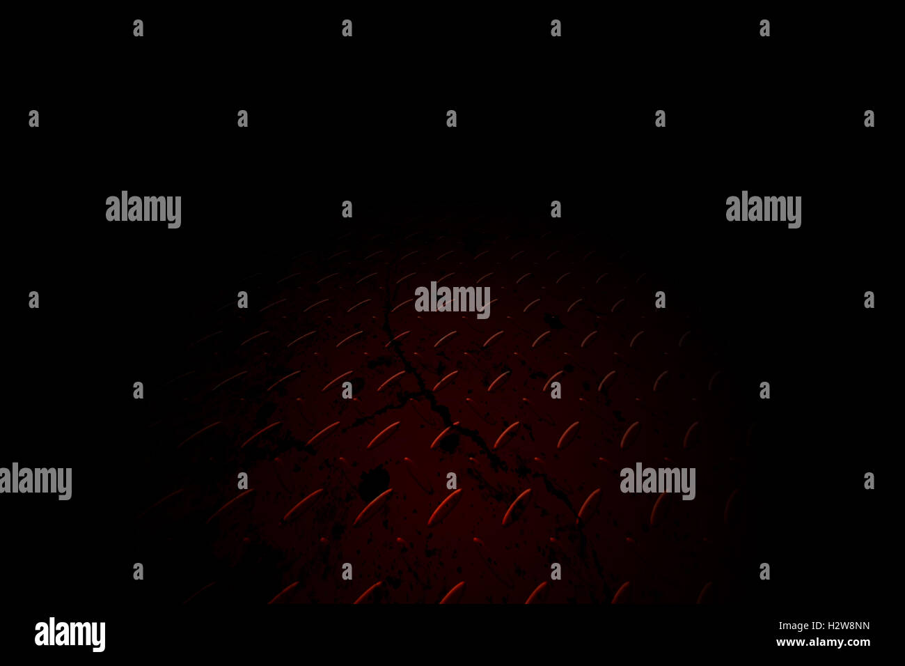 red diamond plate drops of paint in black shadow background Stock Photo ...