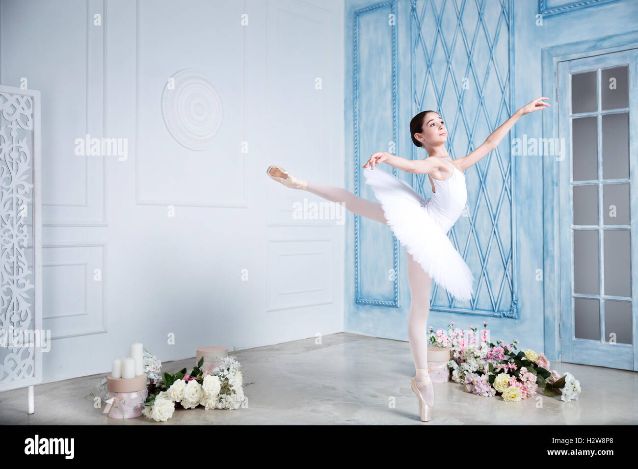 Teenage ballerina in the studio Stock Photo - Alamy