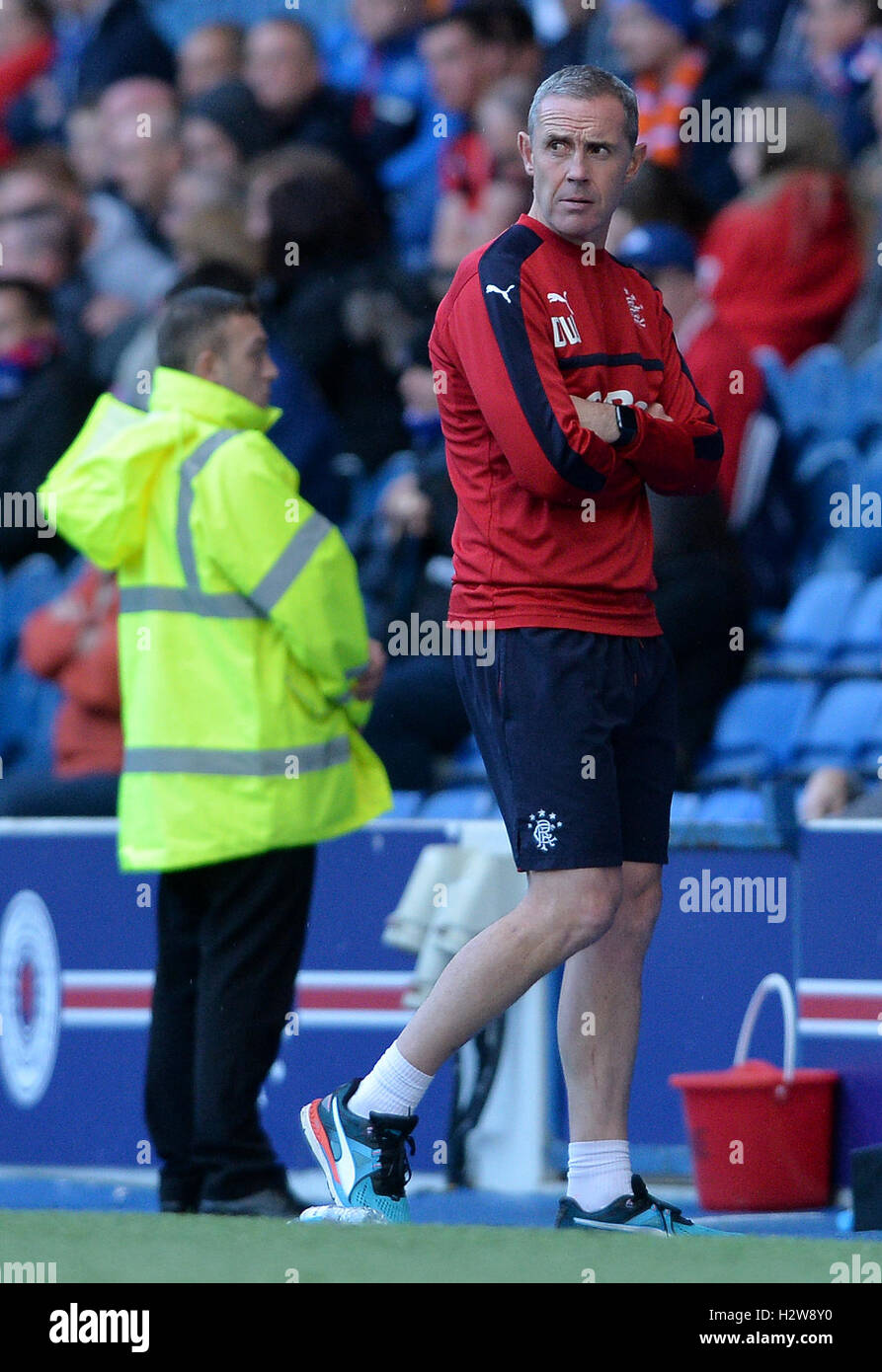 Rangers' assistant manager David Weir looks on from the side line ...