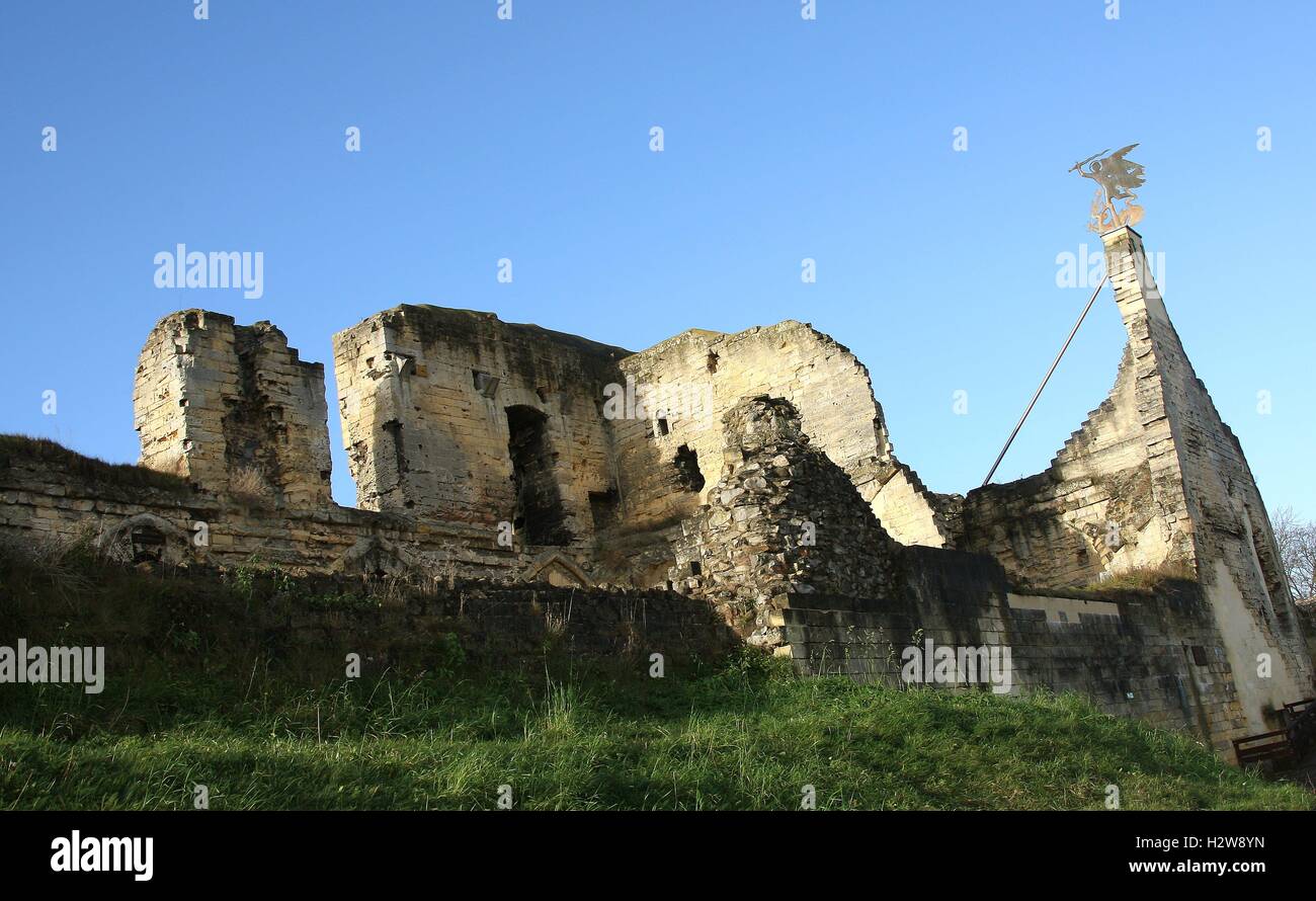 The monument remains of the historical Castle Ruine in the market city ...