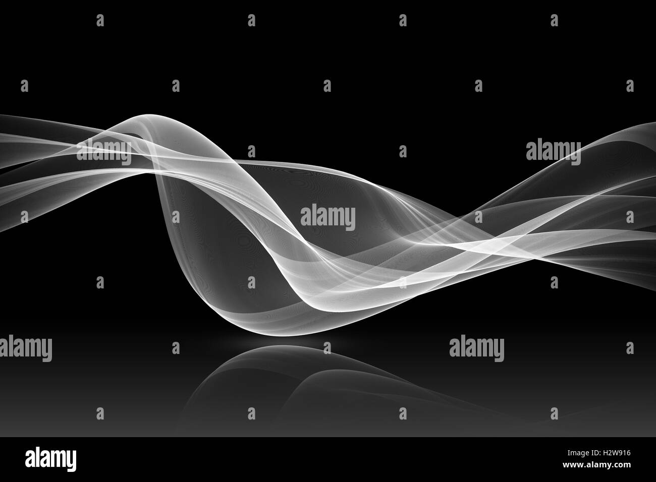 white fabric wave with reflex on black background Stock Photo - Alamy