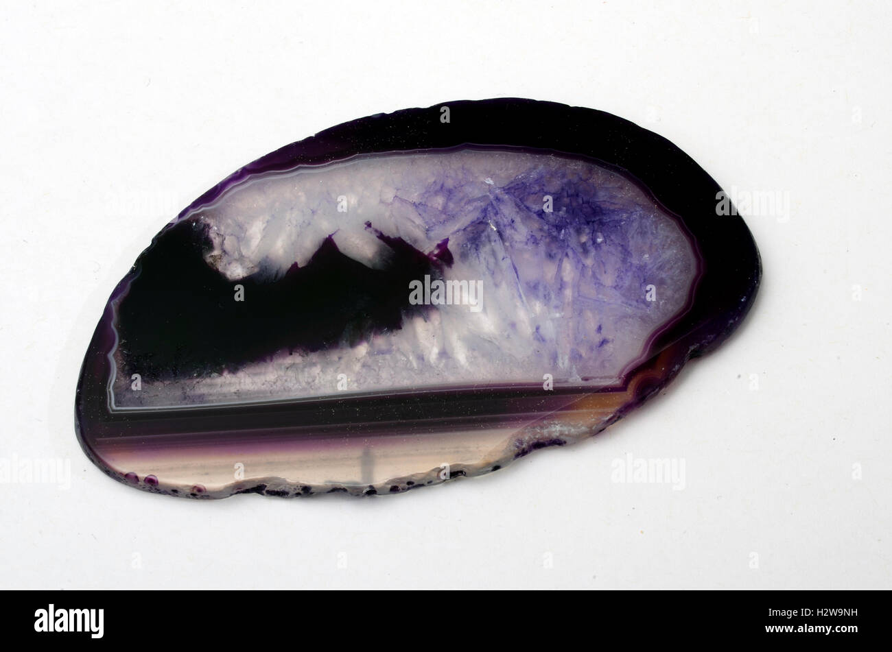 Close up of a blue and purple agate stone for mineral background Stock ...
