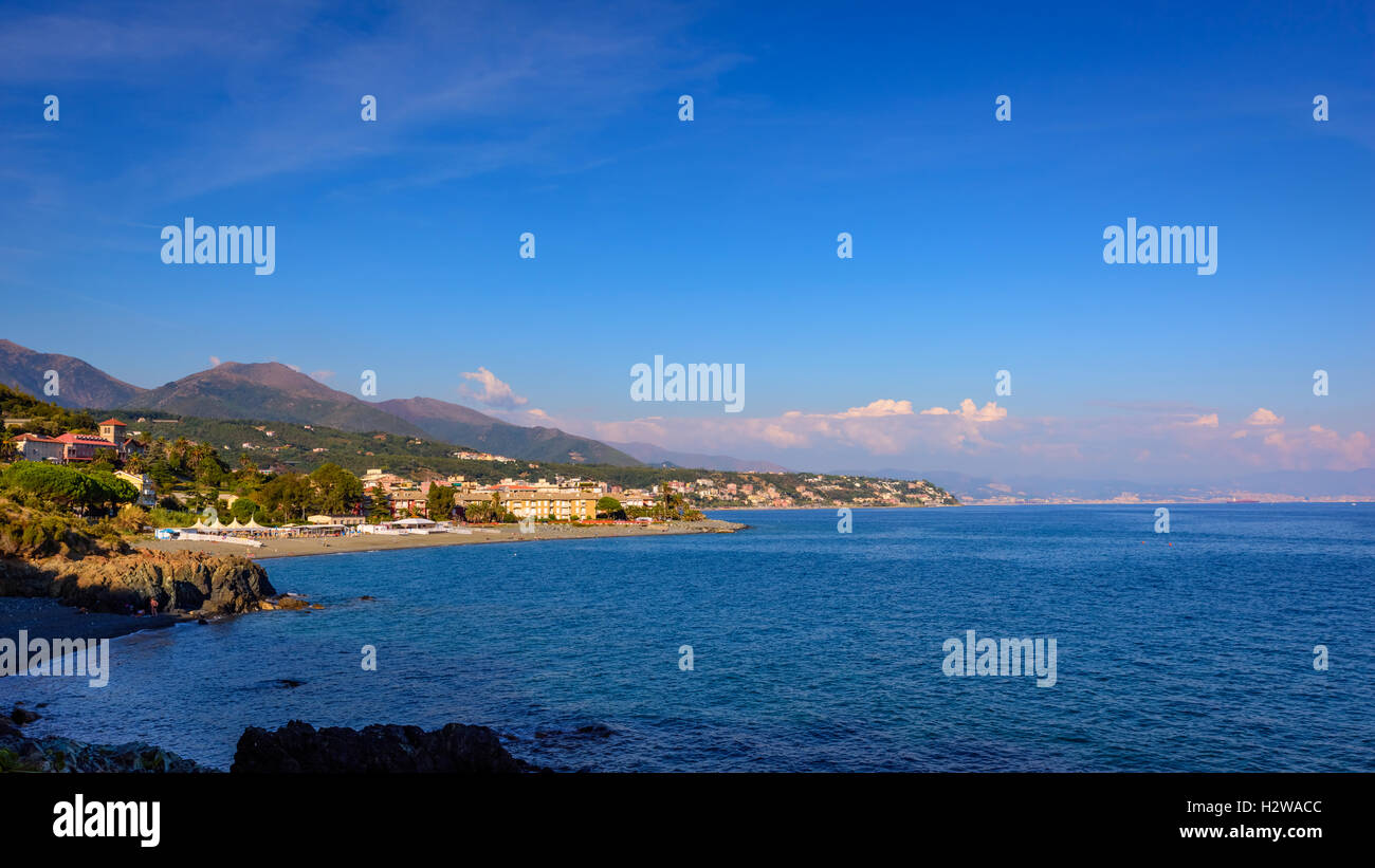 Aerial view of the Ligurian Coast between Varazze and Cogoleto Stock Photo - Alamy