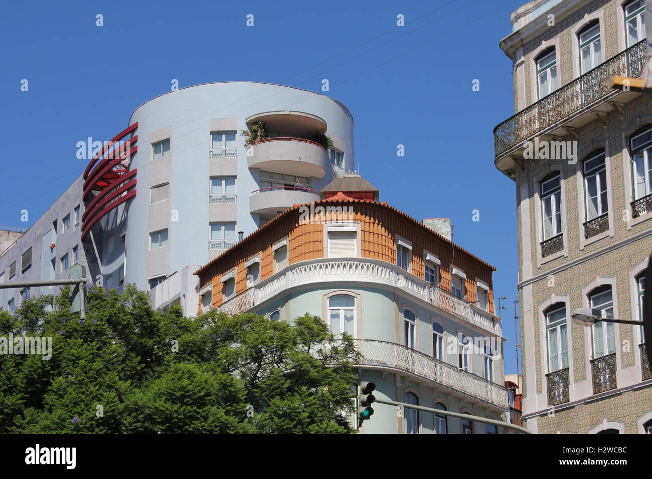 Art deco building, Lisbon, Portugal Stock Photo - Alamy