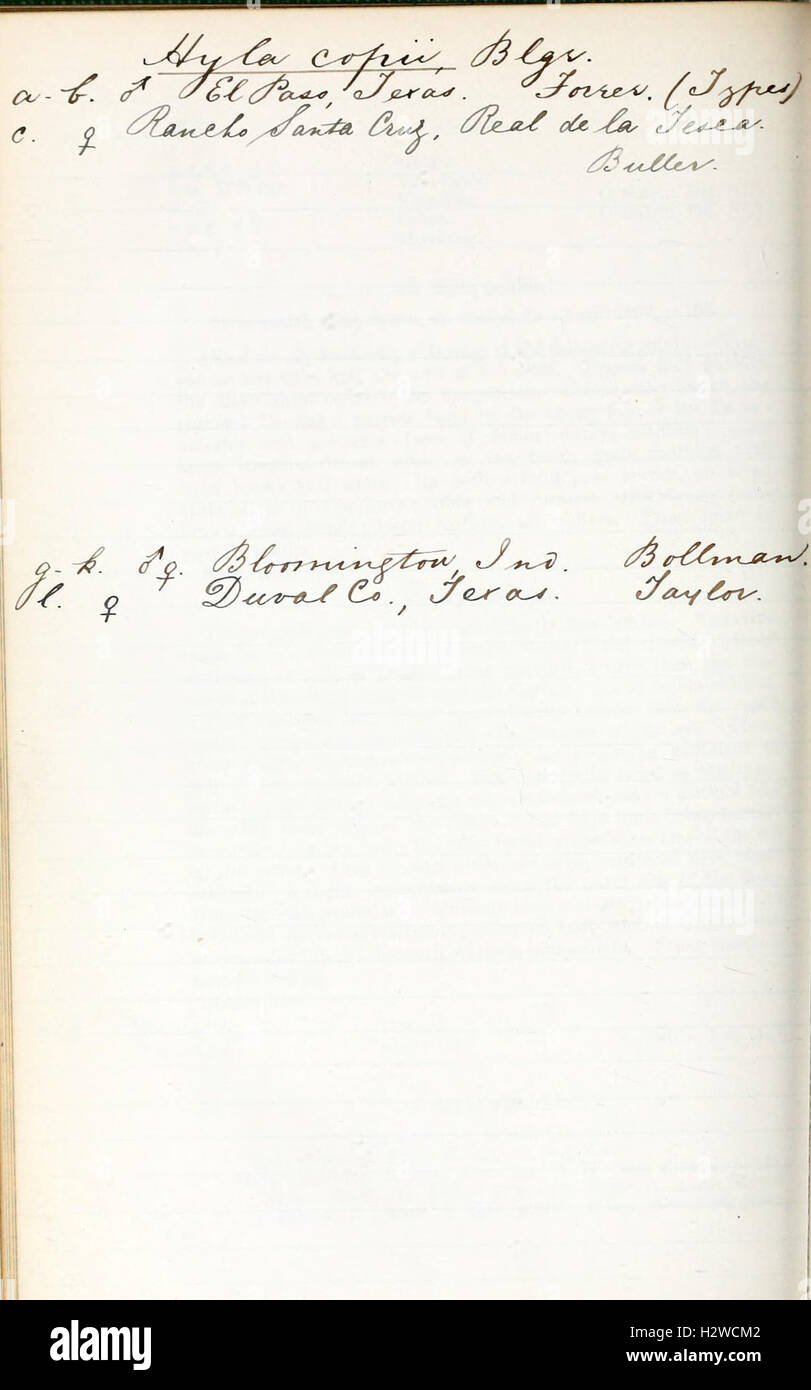 This catalogue lists the species of frogs, toads, and other amphibians ...