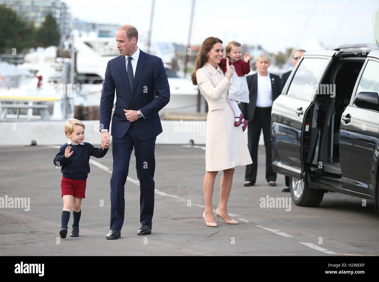 The Duchess of Cambridge and Princess Charlotte attend a ceremony to ...