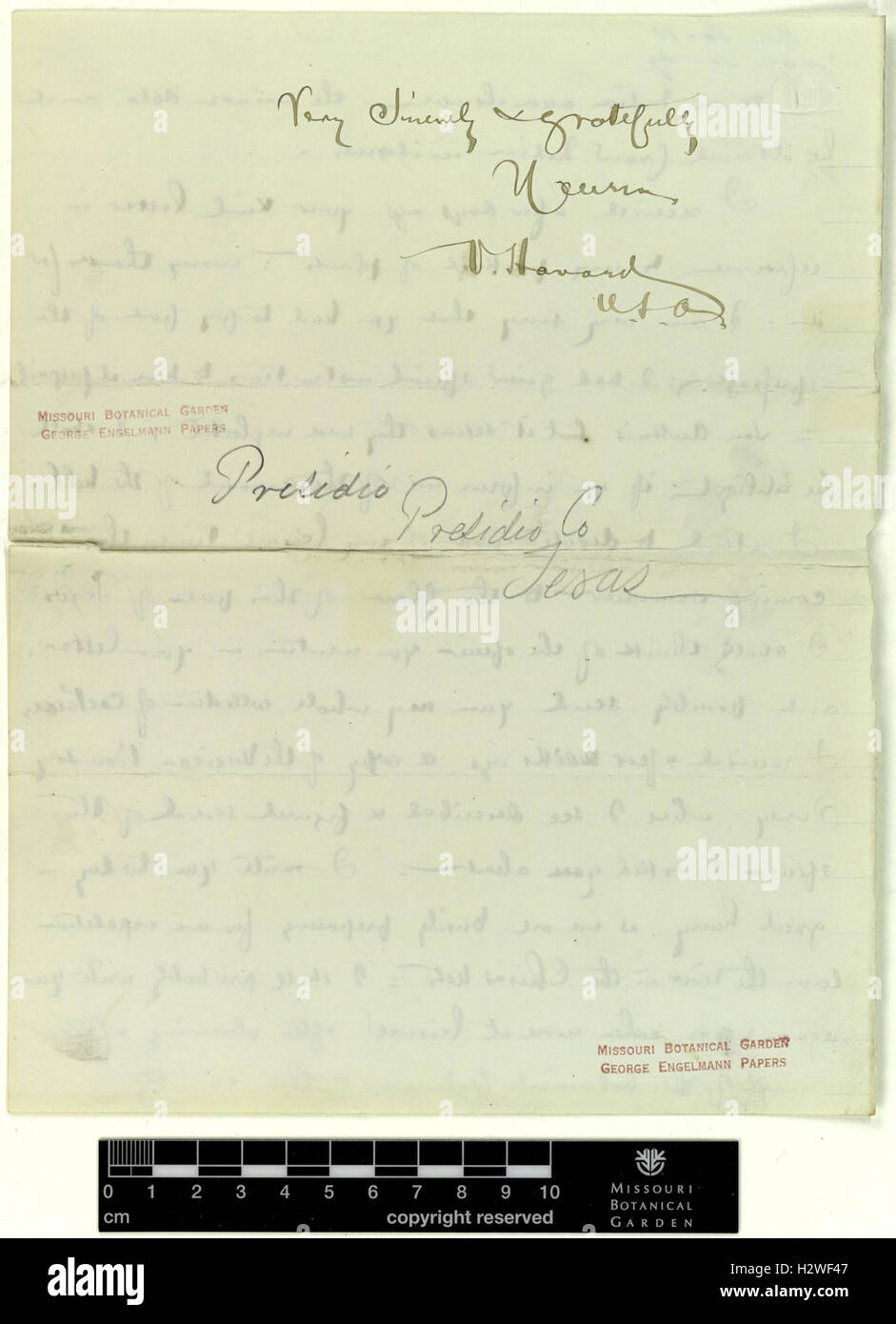 This correspondence between Valery Havard and George Engelmann covers ...