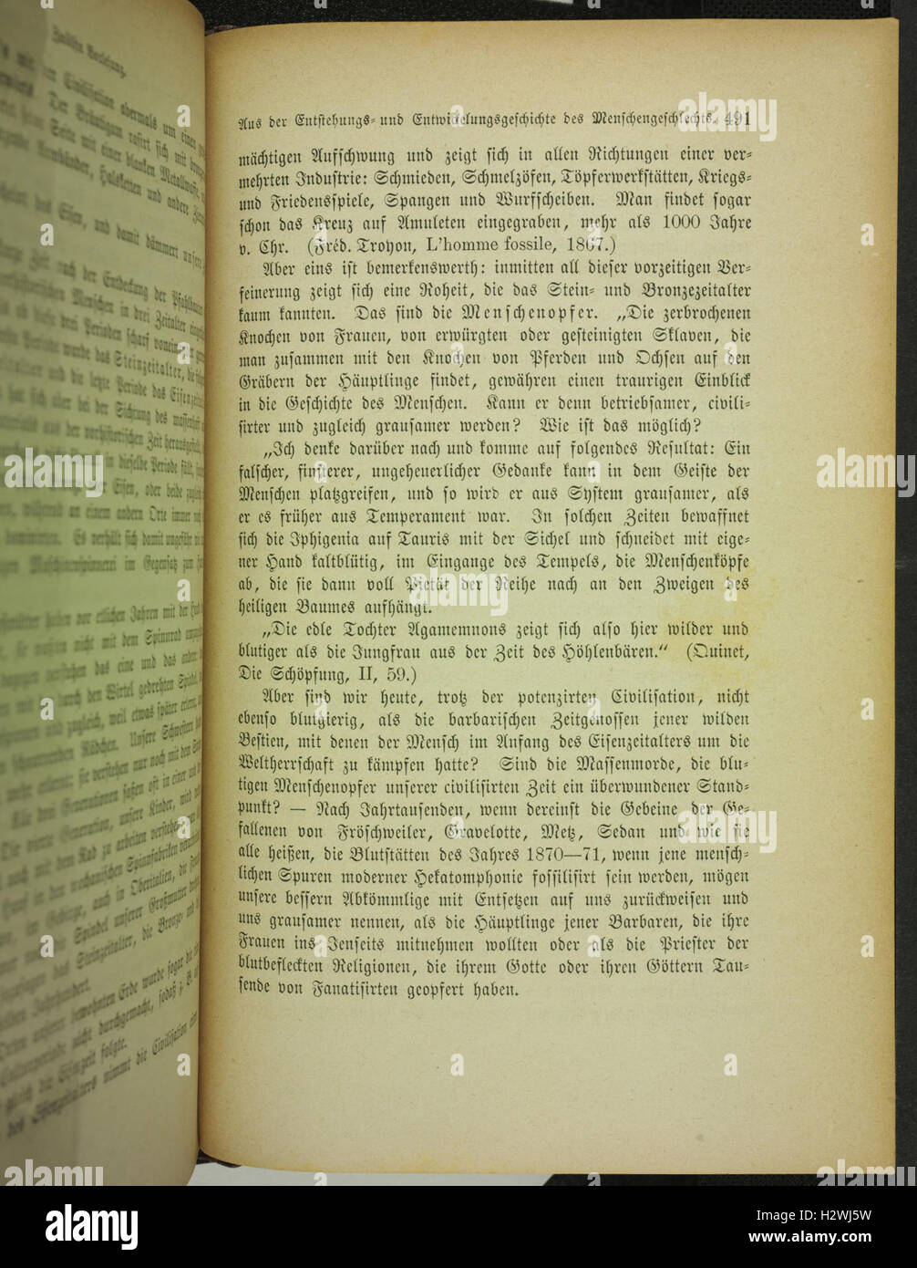 A German text discussing modern theories of creation according to ...